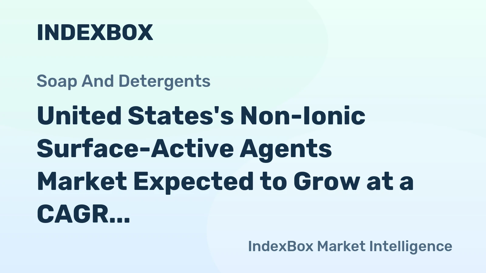 United States's Non-Ionic Surface-Active Agents Market Expected to Grow at a CAGR of +0.7% from 2024 to 2035