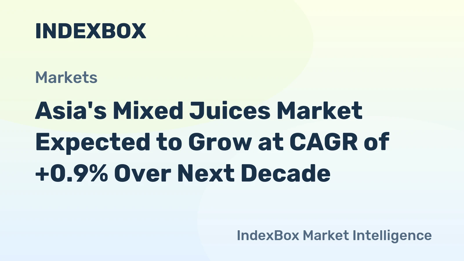 Asia's Mixed Juices Market Expected to Grow at CAGR of +0.9% Over Next Decade