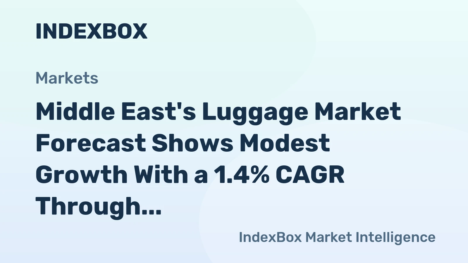 Middle East's Luggage Market Forecast Shows Modest Growth With a 1.4% CAGR Through 2035