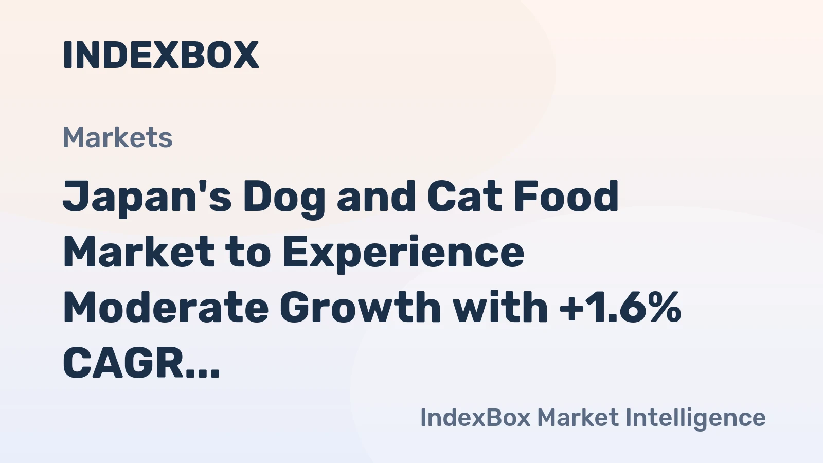Japan's Dog and Cat Food Market to Experience Moderate Growth with +1.6% CAGR