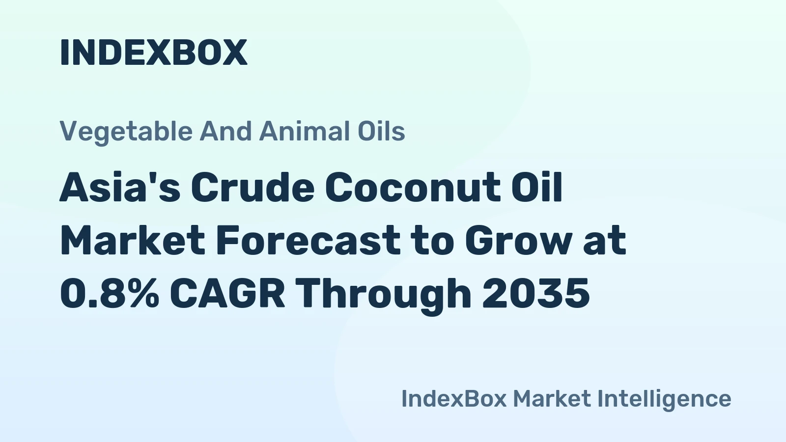 Asia's Crude Coconut Oil Market Forecast to Grow at 0.8% CAGR Through 2035