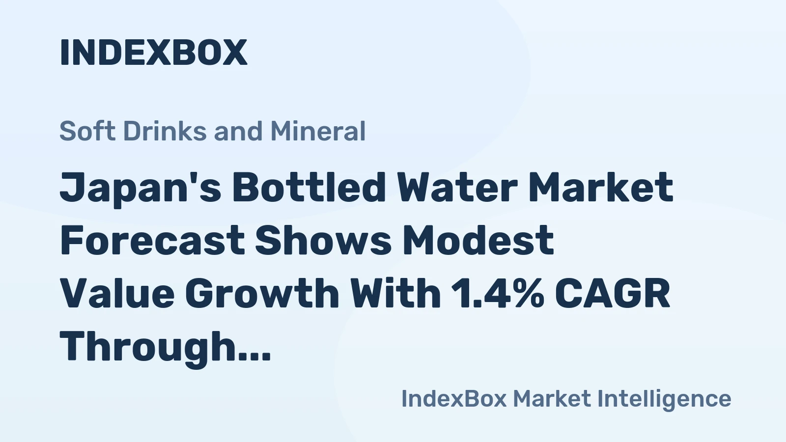 Japan's Bottled Water Market Forecast Shows Modest Value Growth With 1.4% CAGR Through 2035