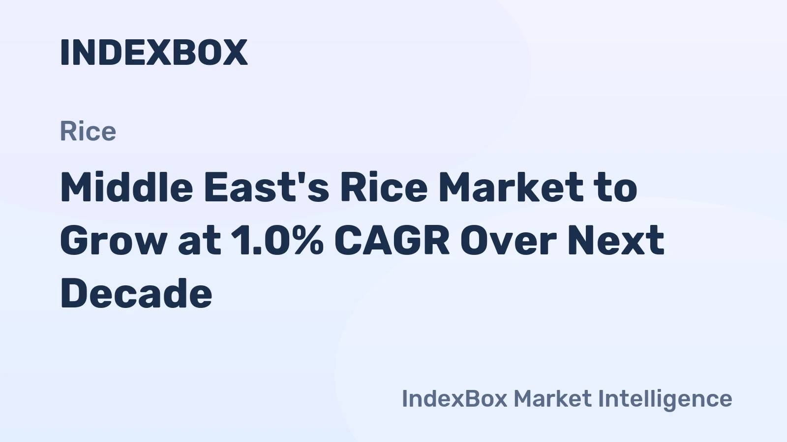 Middle East's Rice Market to Grow at 1.0% CAGR Over Next Decade