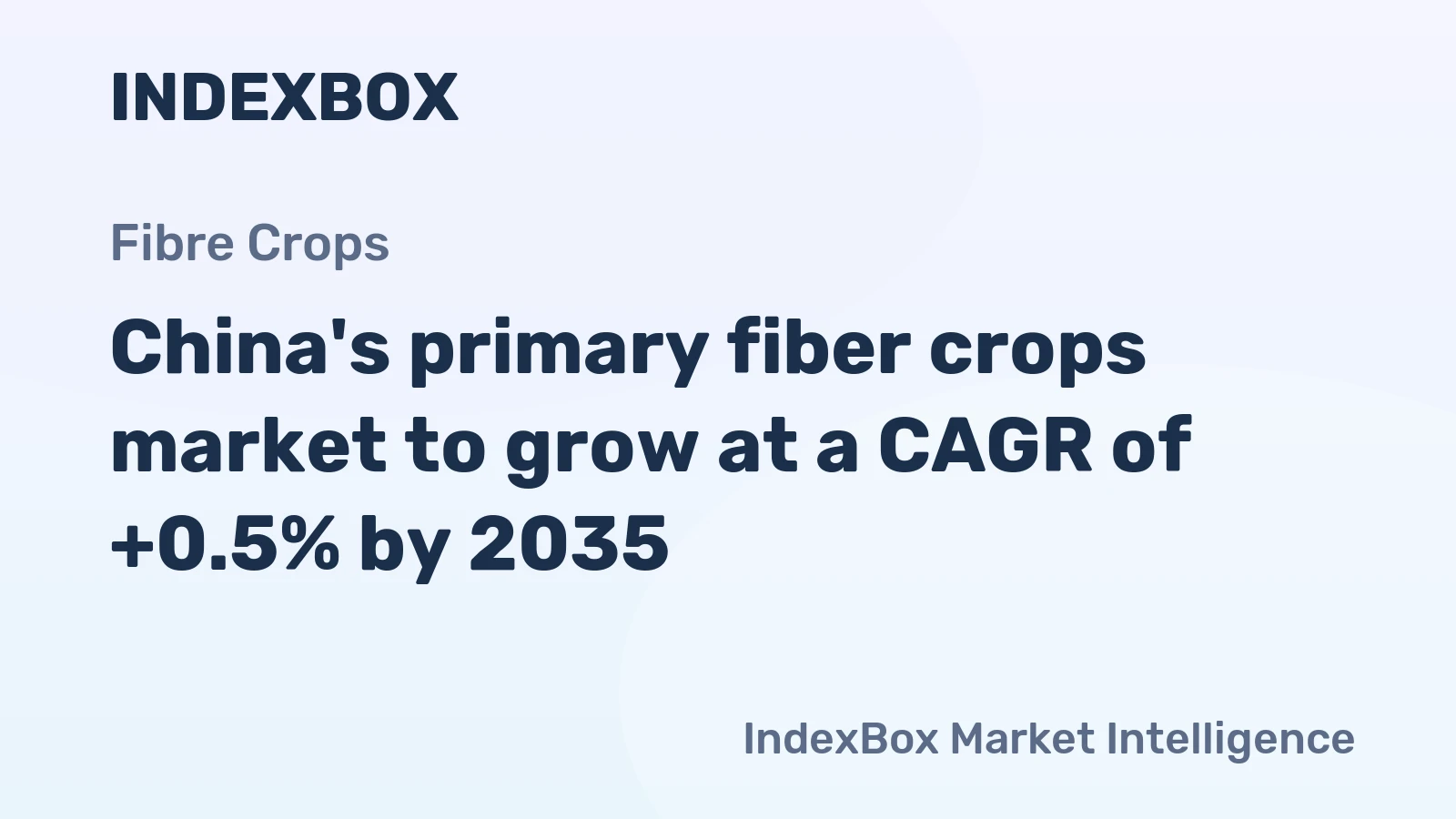 China's primary fiber crops market to grow at a CAGR of +0.5% by 2035