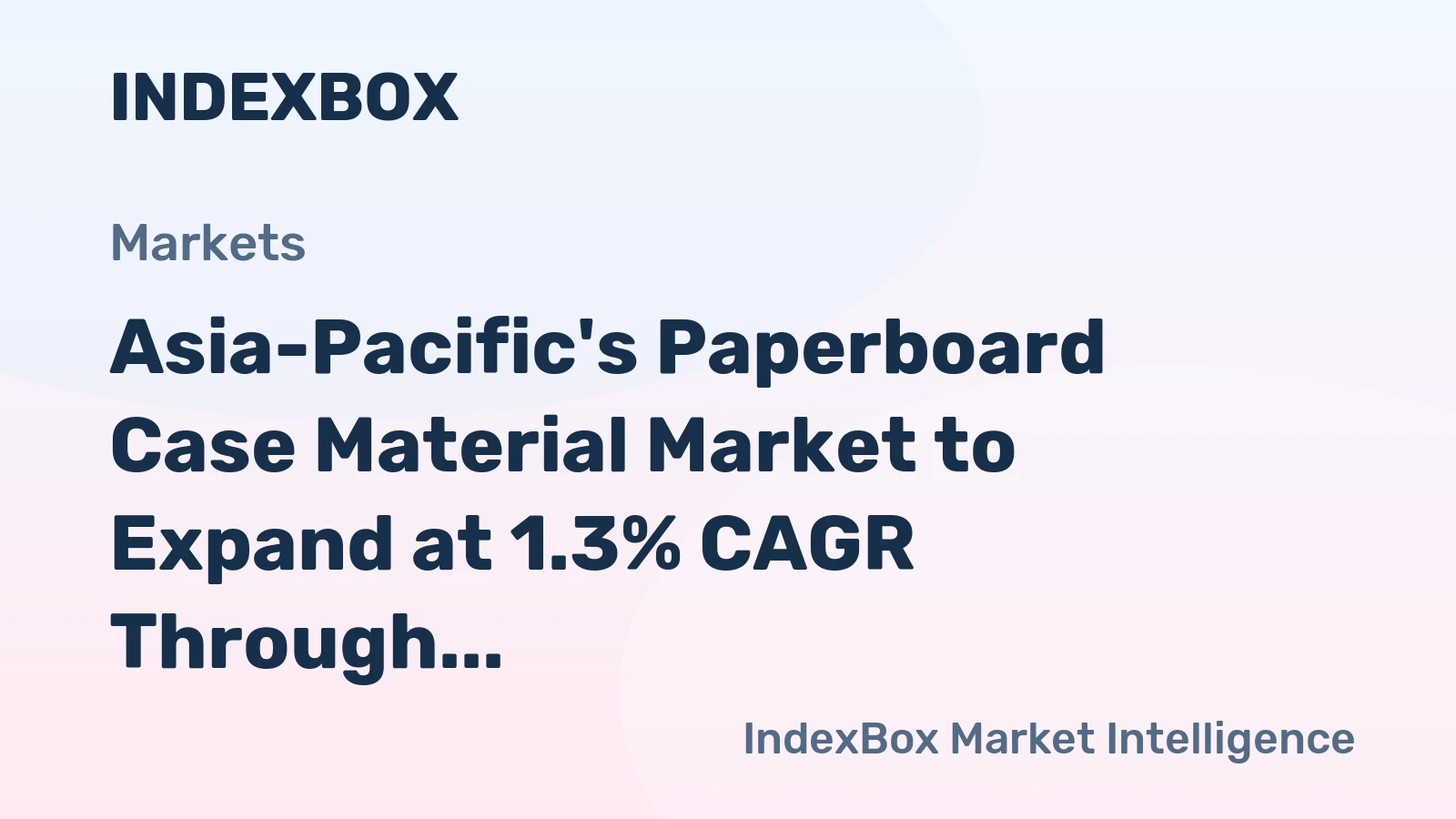 Asia-Pacific's Paperboard Case Material Market to Expand at 1.3% CAGR Through 2035