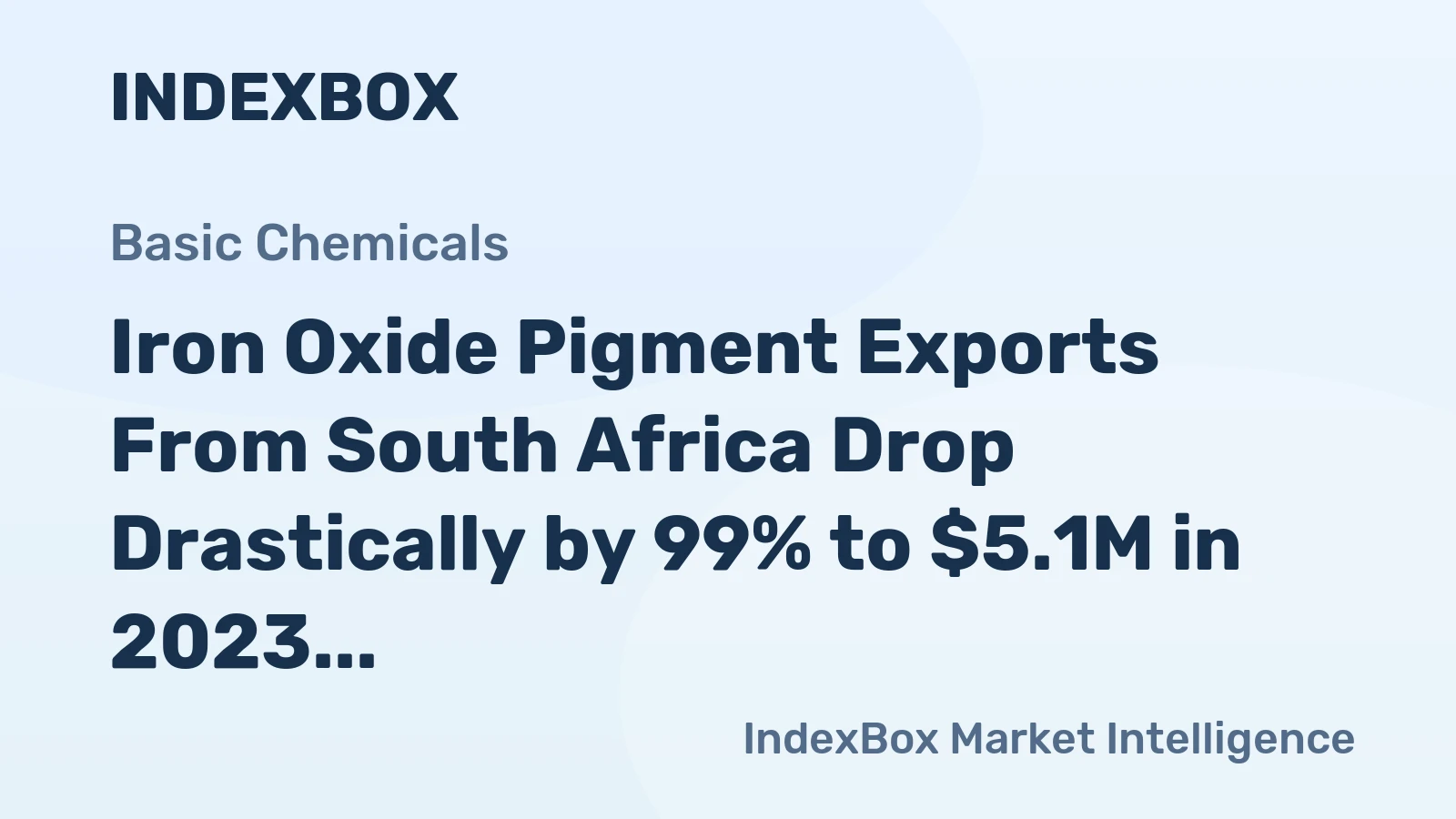 Iron Oxide Pigment Exports From South Africa Drop Drastically by 99% to $5.1M in 2023