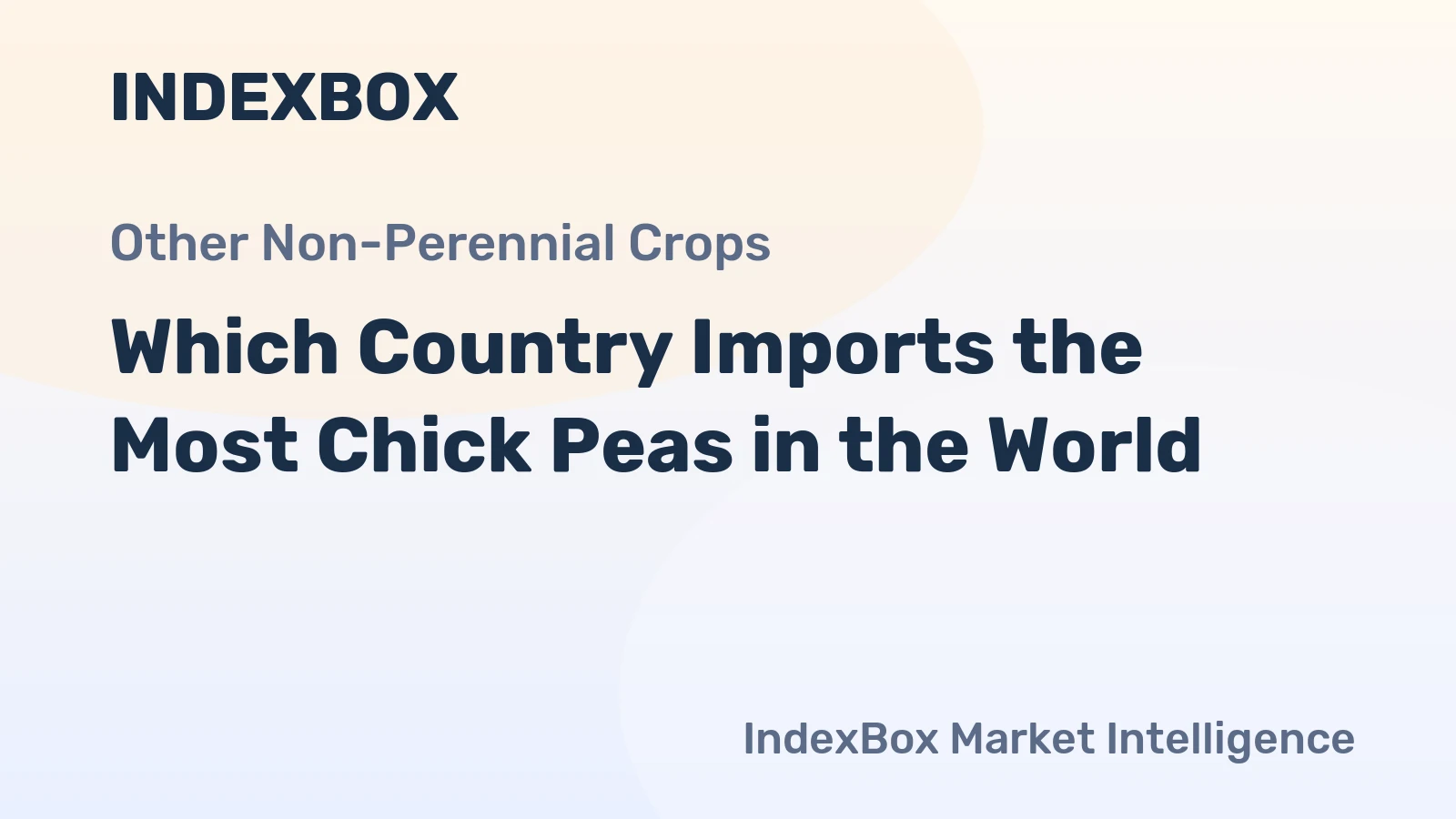 Which Country Imports the Most Chick Peas in the World?