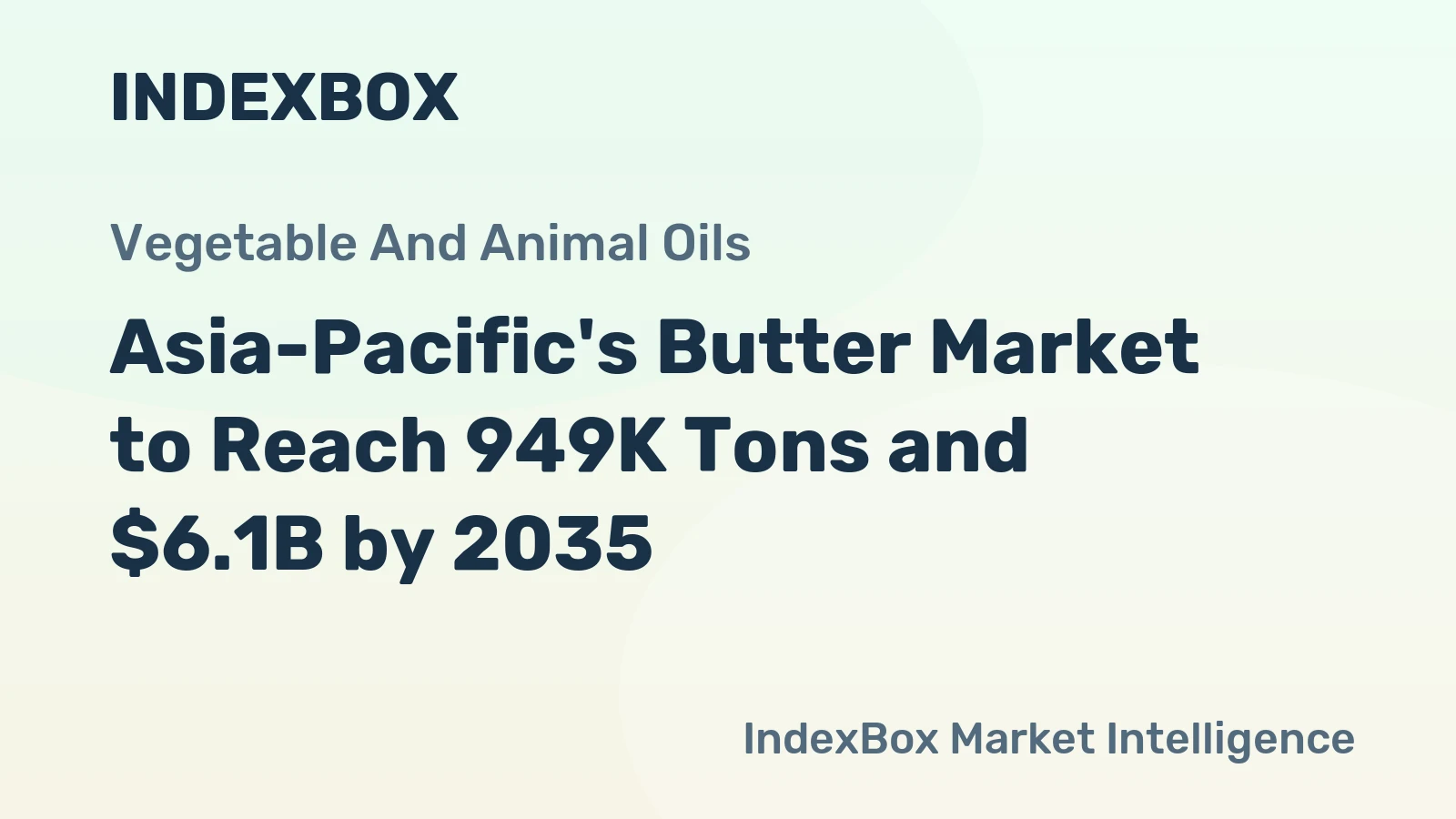 Asia-Pacific's Butter Market to Reach 949K Tons and $6.1B by 2035