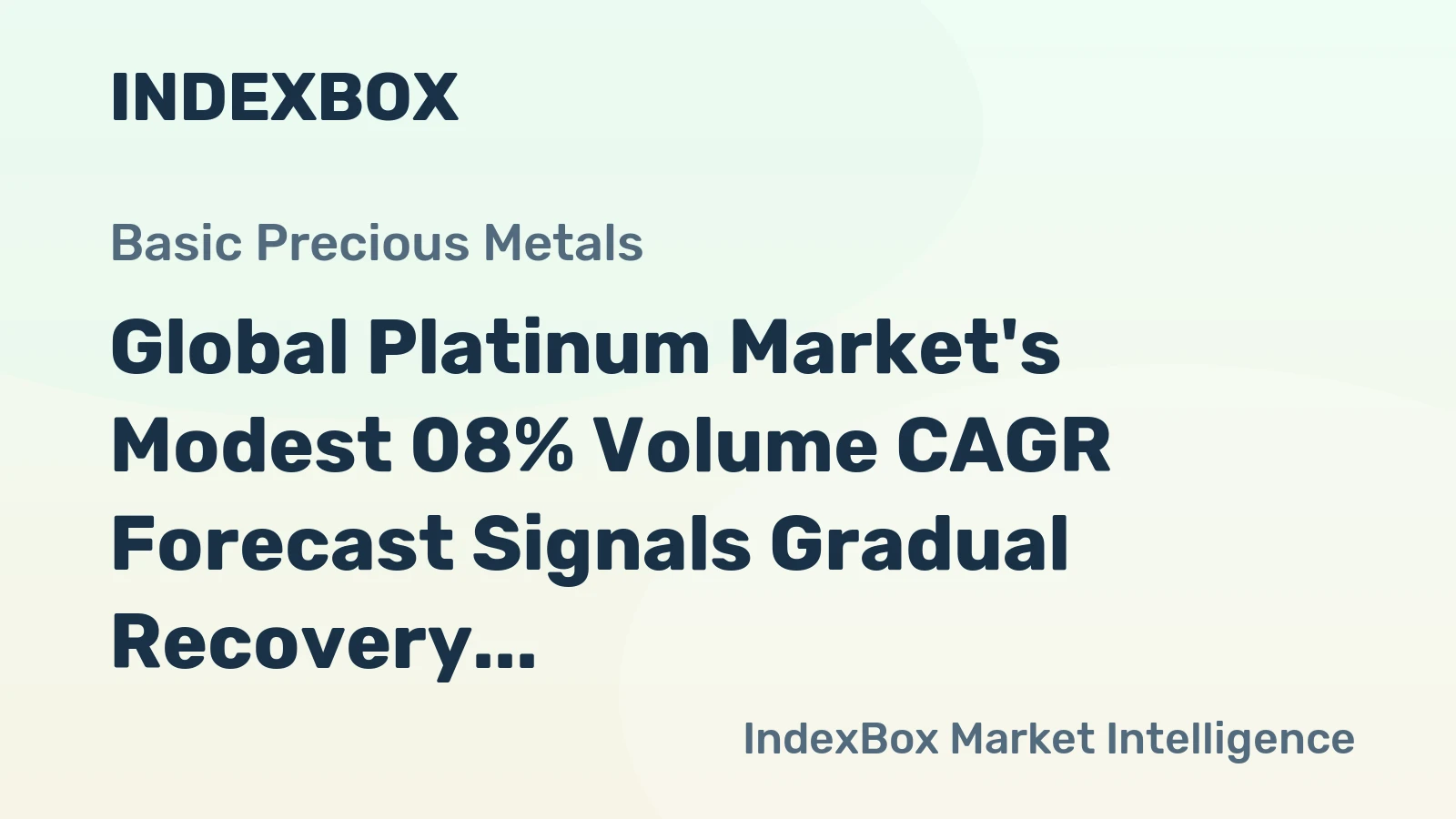 Global Platinum Market's Modest 08% Volume CAGR Forecast Signals Gradual Recovery