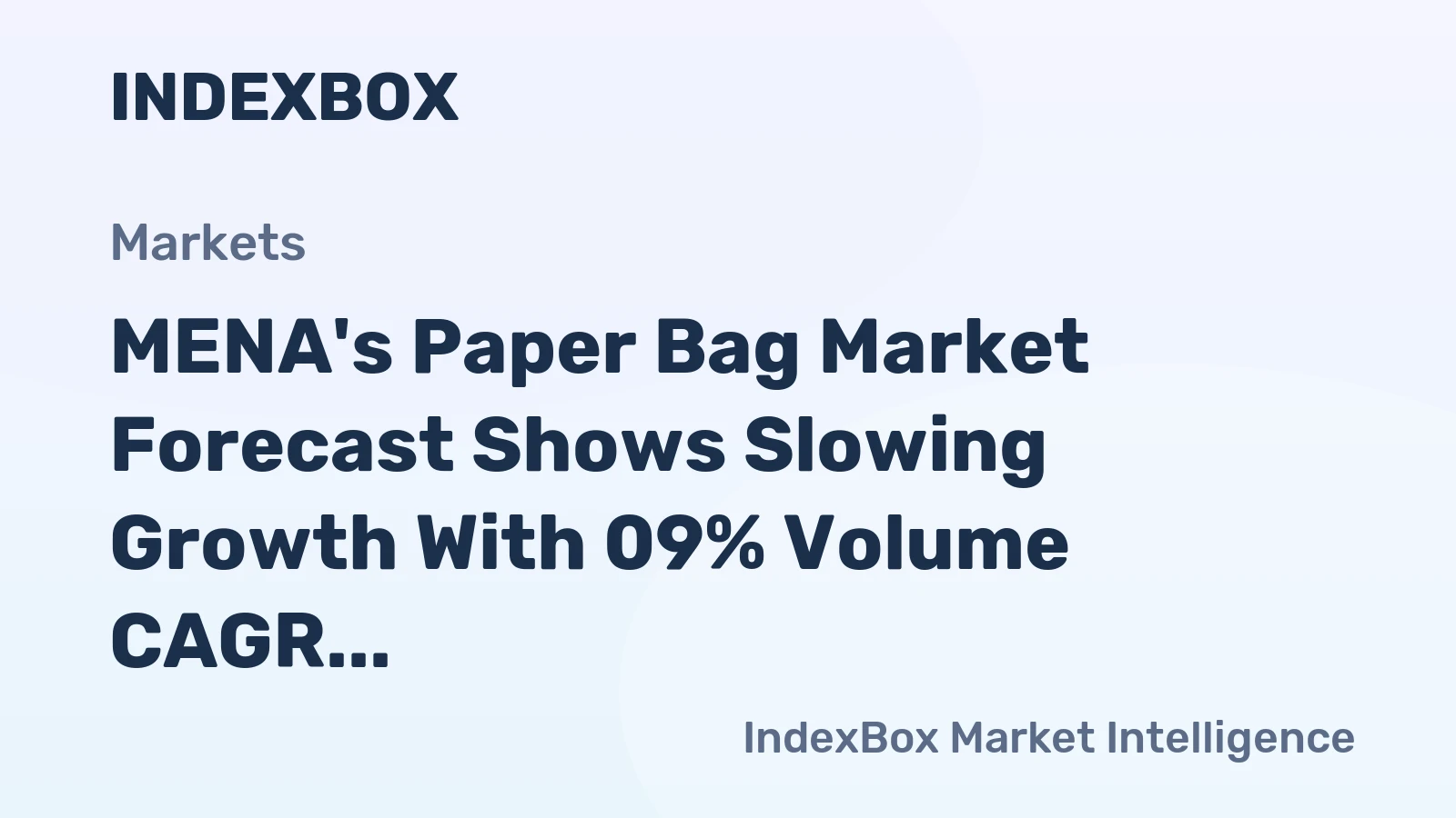 MENA's Paper Bag Market Forecast Shows Slowing Growth With 09% Volume CAGR Through 2035