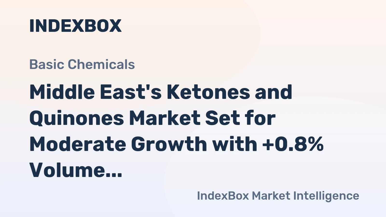 Middle East's Ketones and Quinones Market Set for Moderate Growth with +0.8% Volume CAGR Through 2035