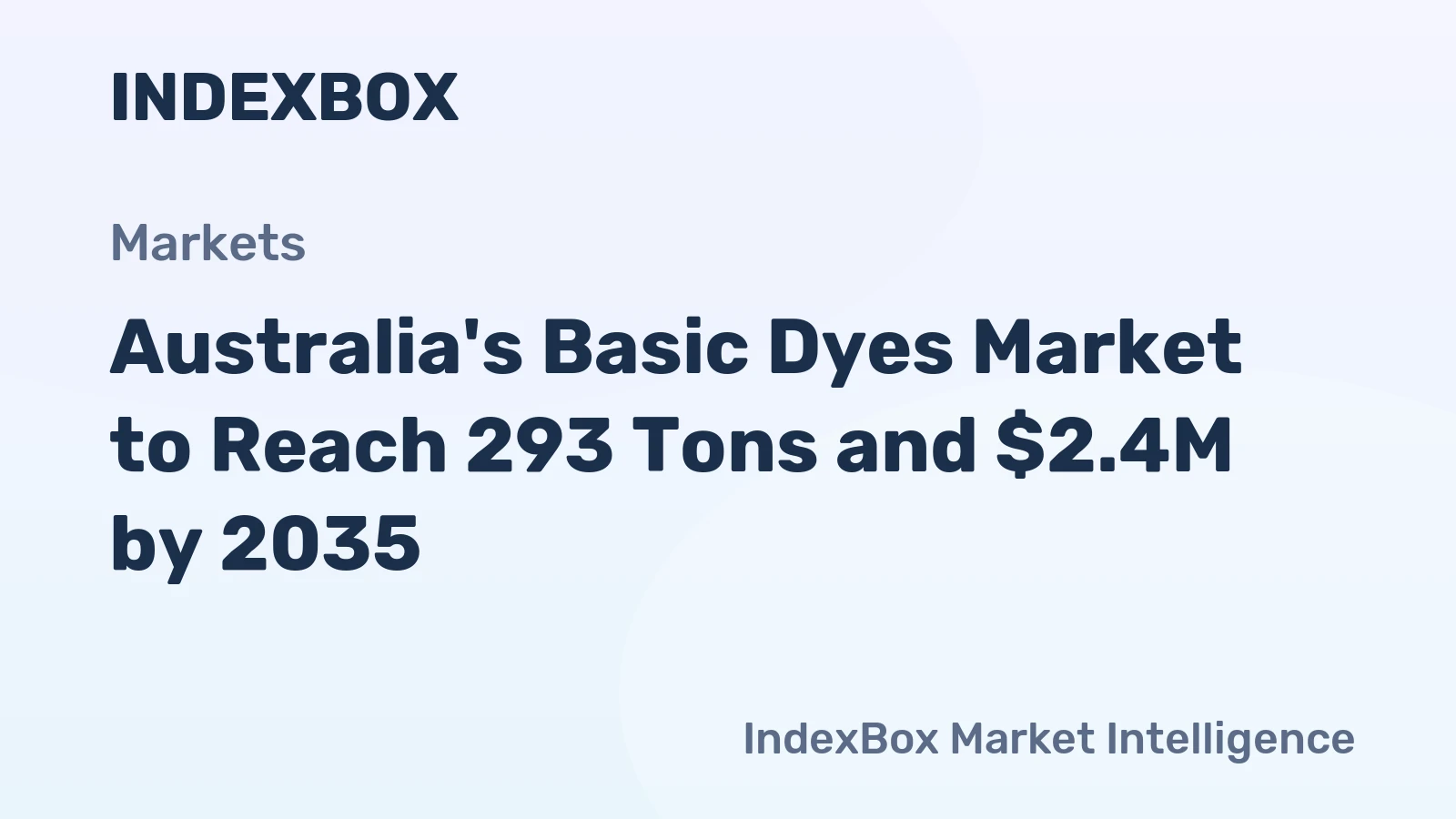 Australia's Basic Dyes Market to Reach 293 Tons and $2.4M by 2035