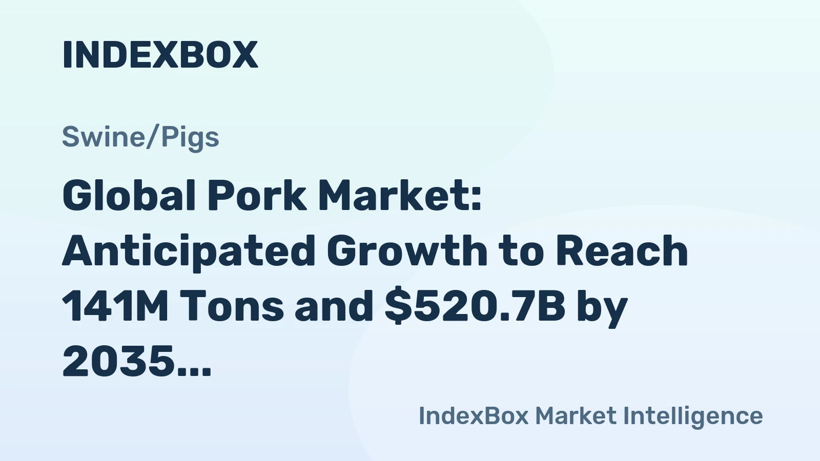 Global Pork Market: Anticipated Growth to Reach 141M Tons and $520.7B by 2035