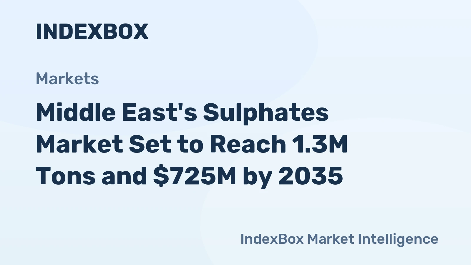 Middle East's Sulphates Market Set to Reach 1.3M Tons and $725M by 2035