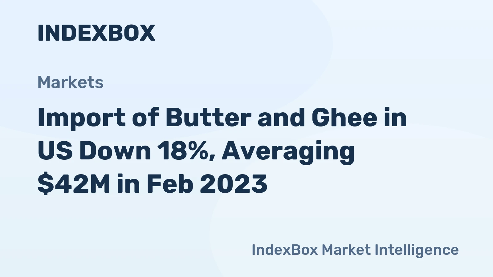 Import of Butter and Ghee in US Down 18%, Averaging $42M in Feb 2023