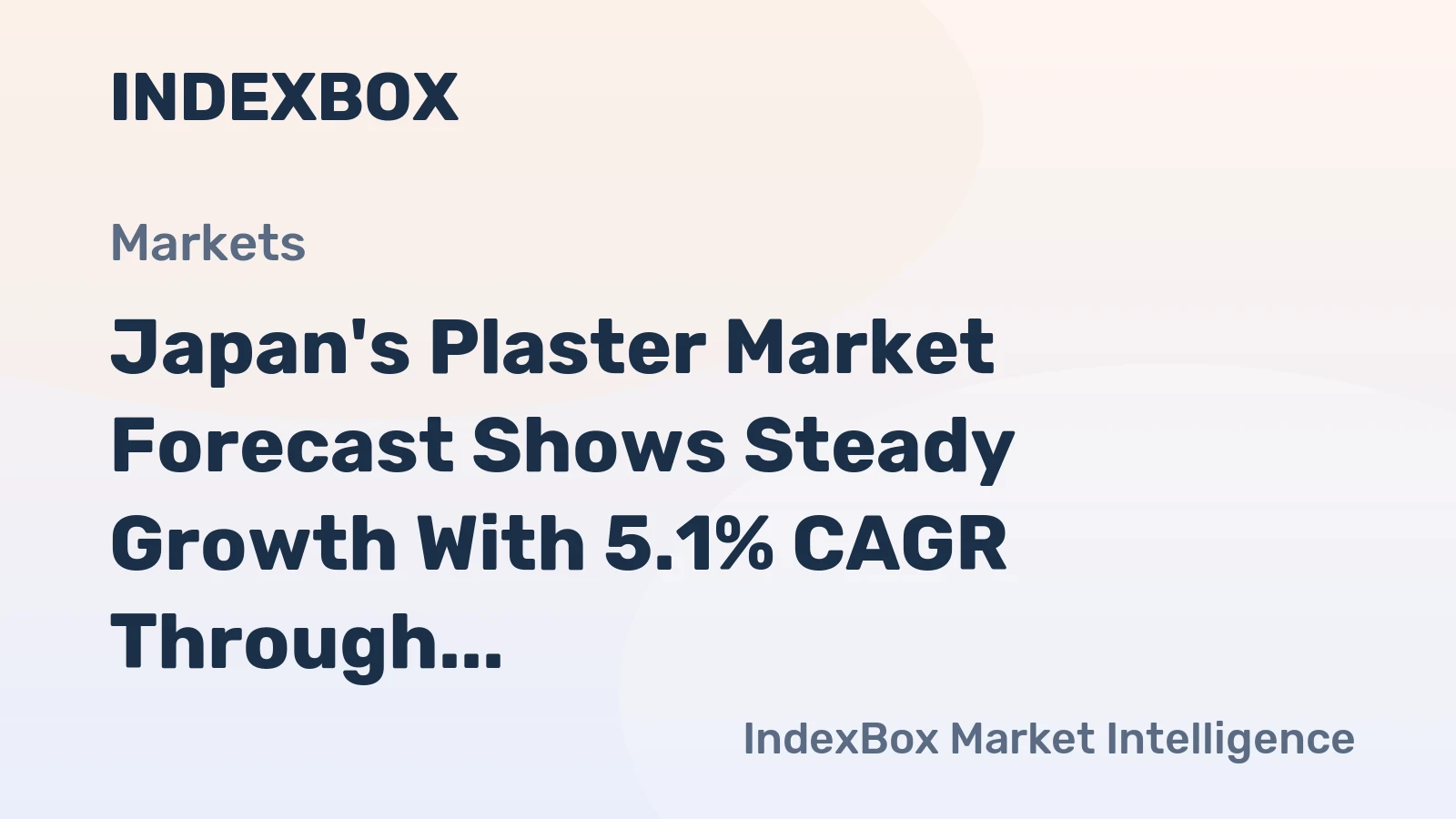 Japan's Plaster Market Forecast Shows Steady Growth With 5.1% CAGR Through 2035