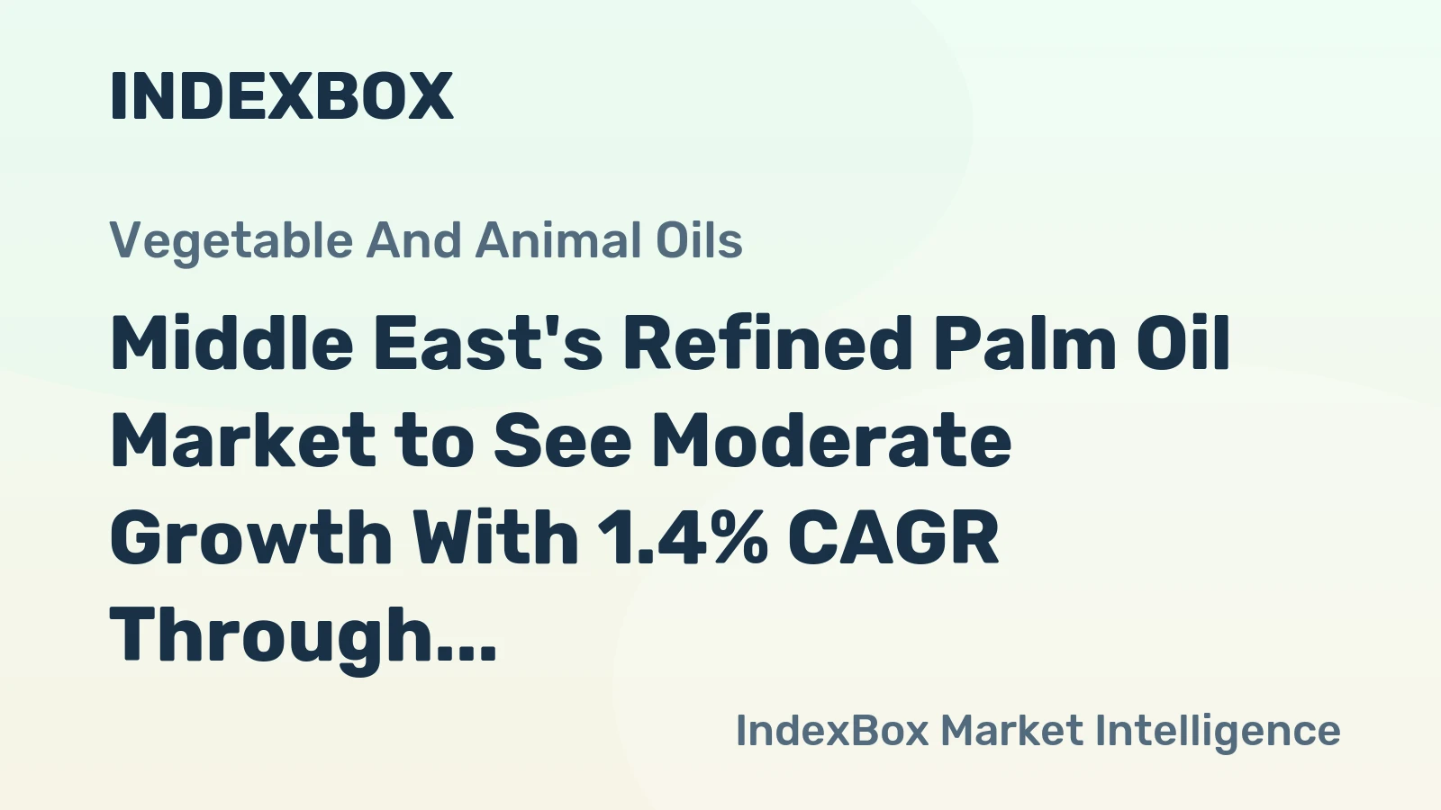 Middle East's Refined Palm Oil Market to See Moderate Growth With 1.4% CAGR Through 2035