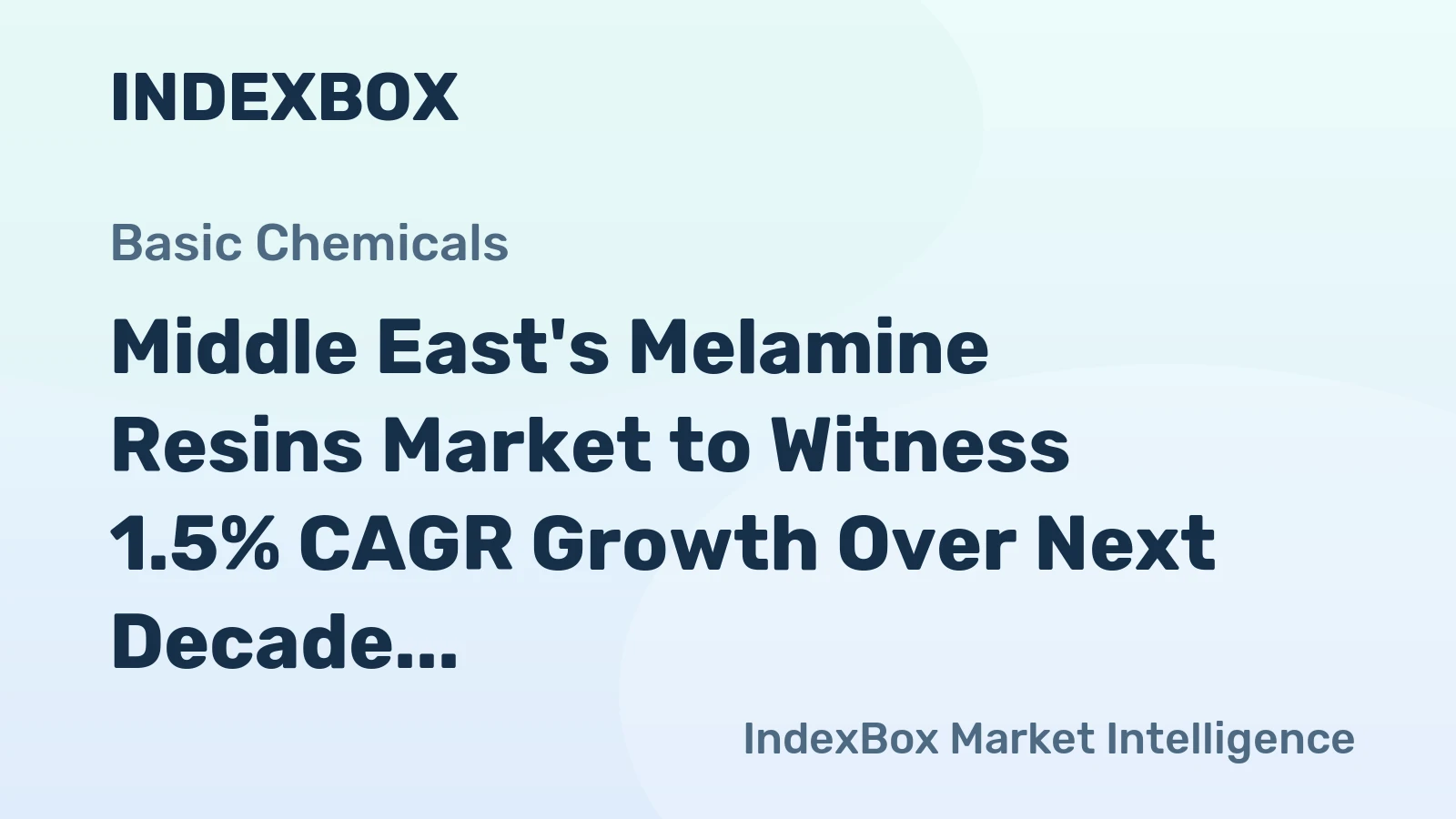 Middle East's Melamine Resins Market to Witness 1.5% CAGR Growth Over Next Decade