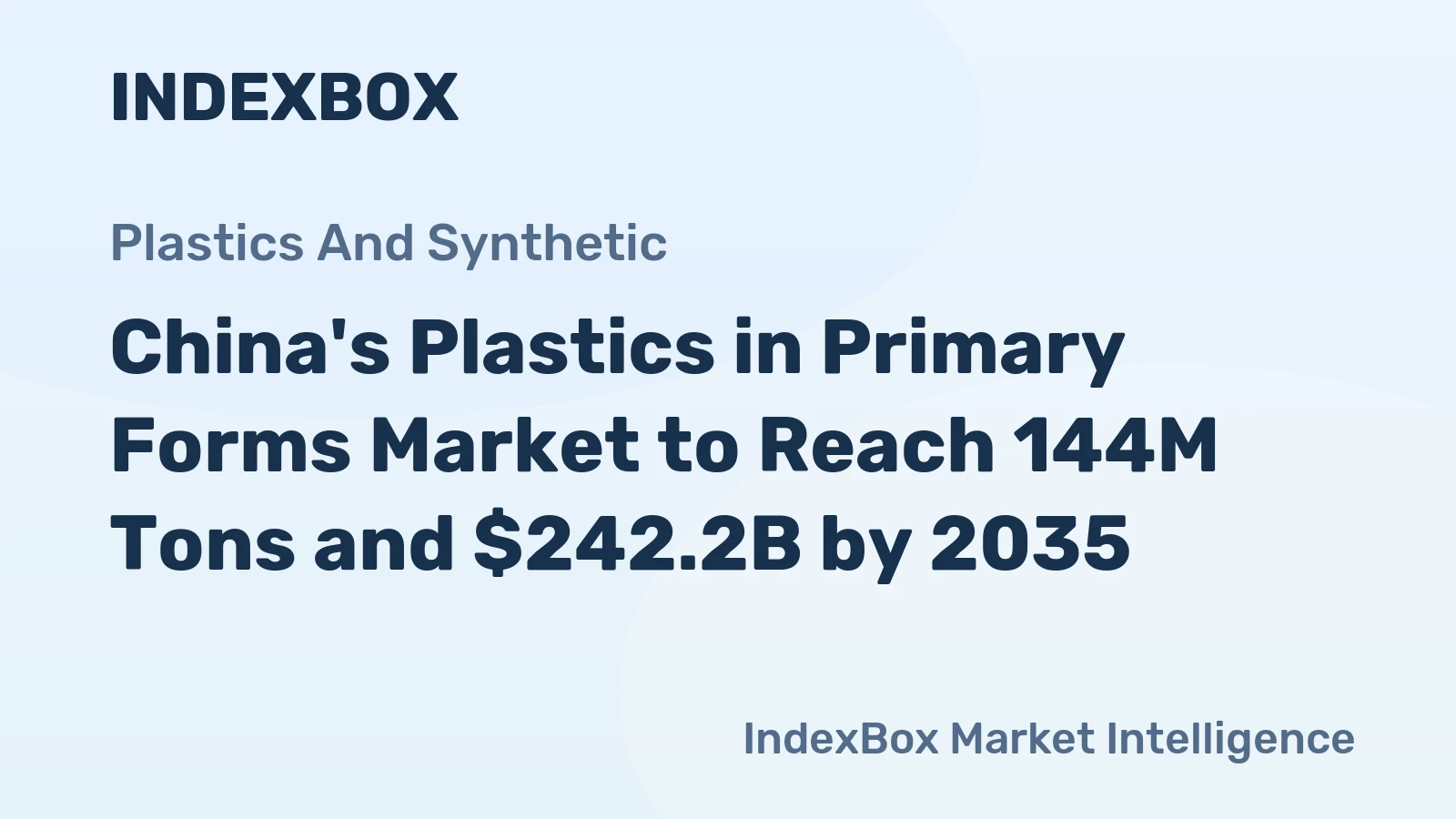 China's Plastics in Primary Forms Market to Reach 144M Tons and $242.2B by 2035