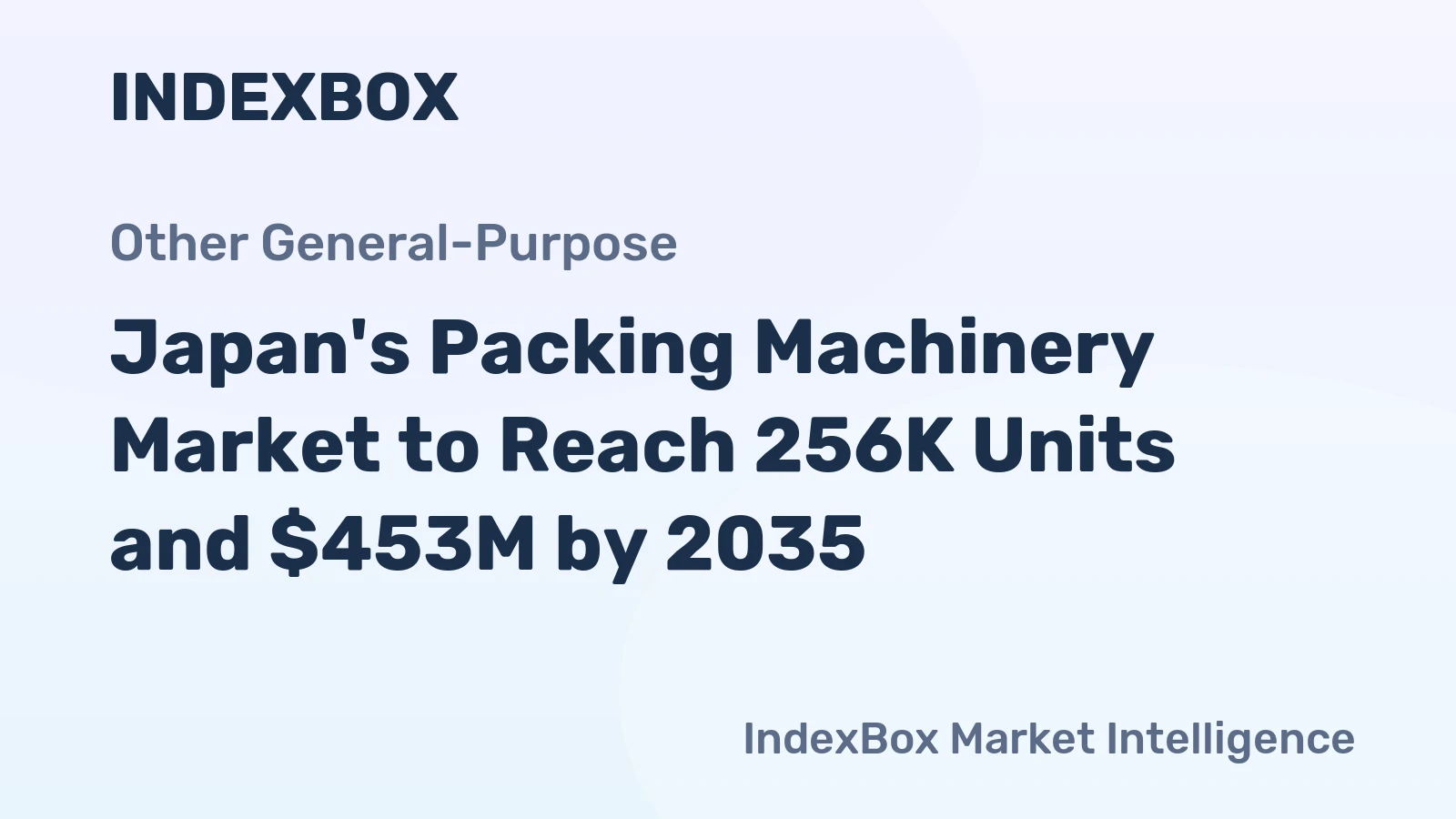 Japan's Packing Machinery Market to Reach 256K Units and $453M by 2035