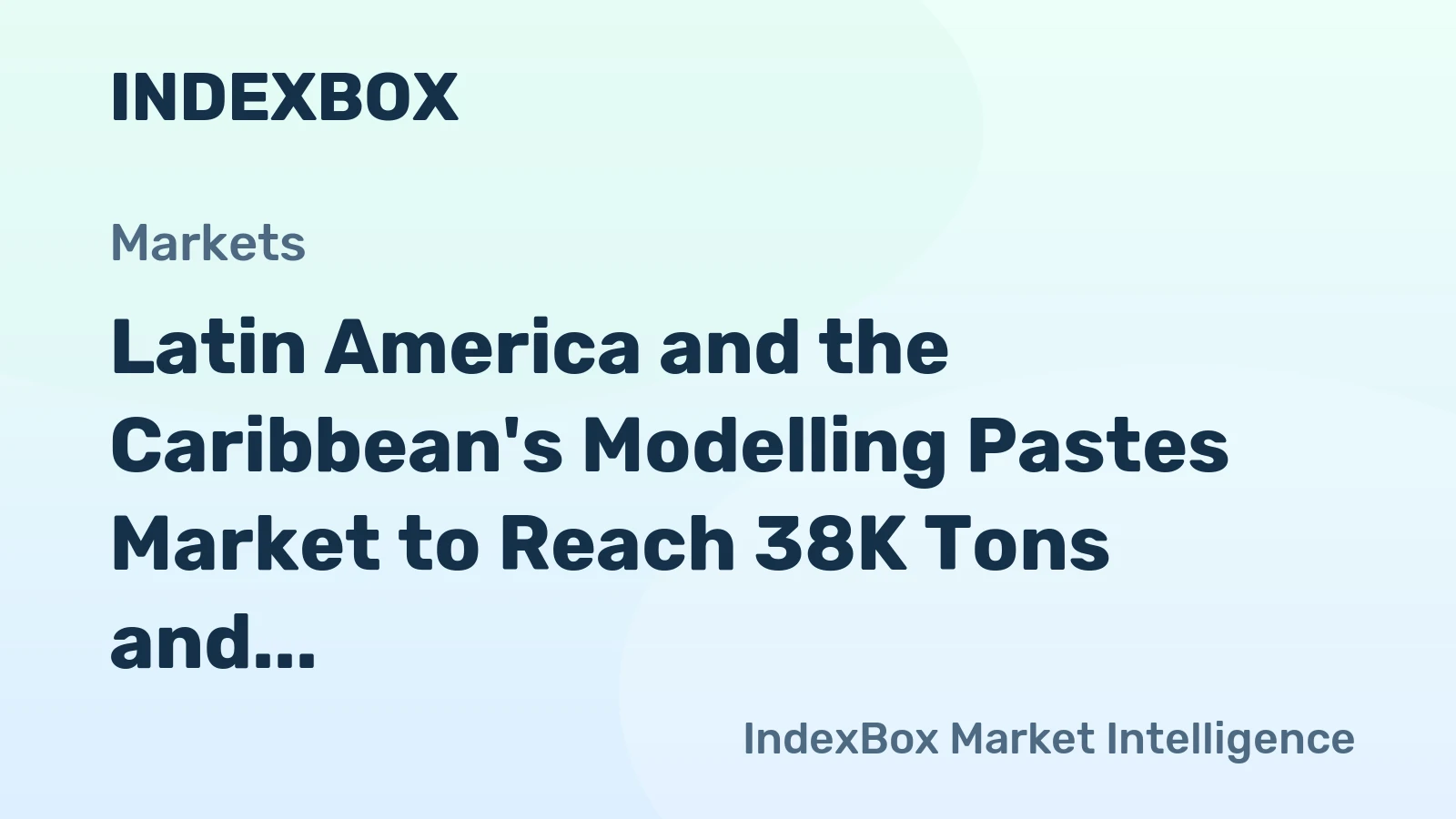 Latin America and the Caribbean's Modelling Pastes Market to Reach 38K Tons and $139M by 2035