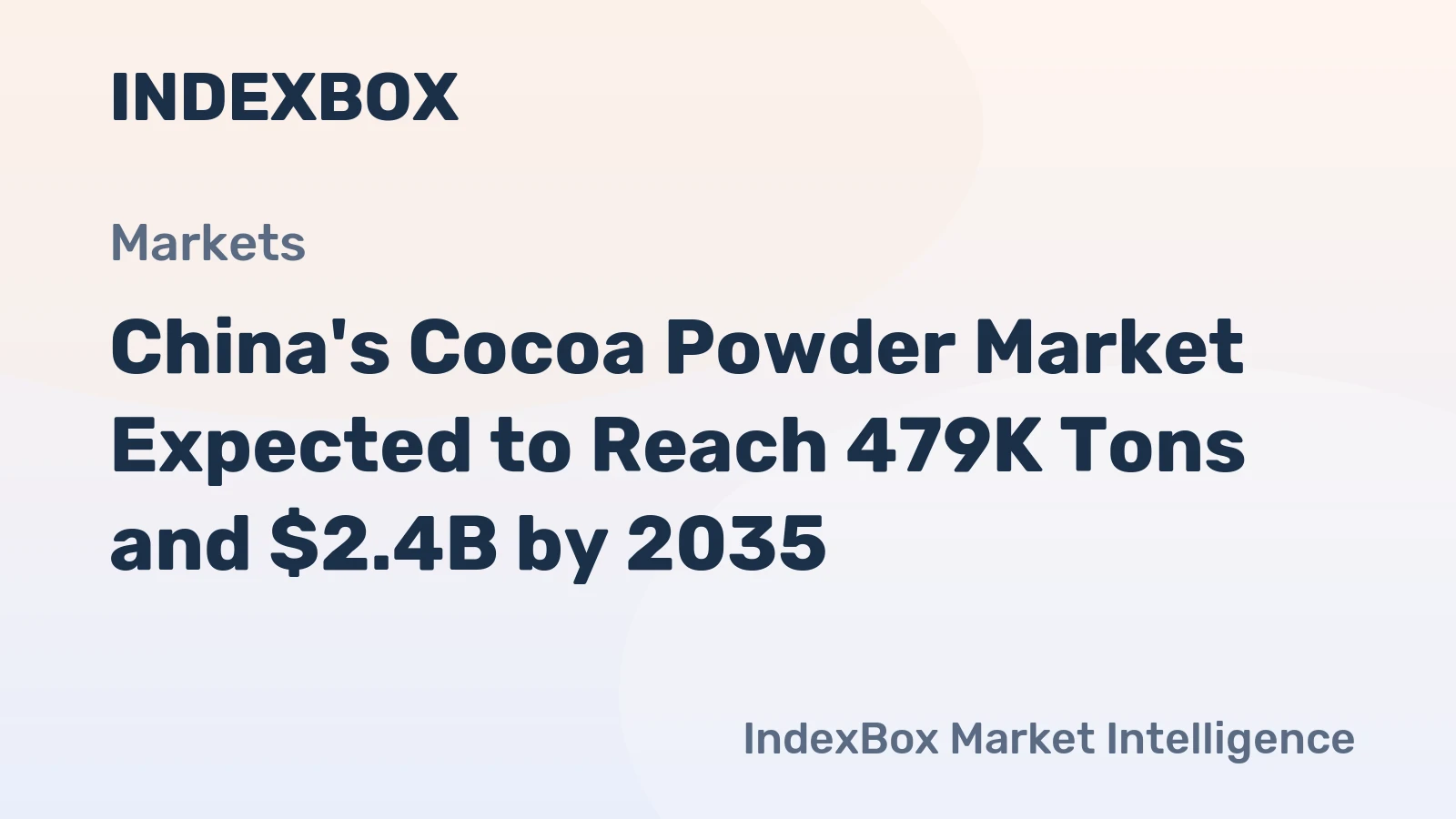 China's Cocoa Powder Market Expected to Reach 479K Tons and $2.4B by 2035