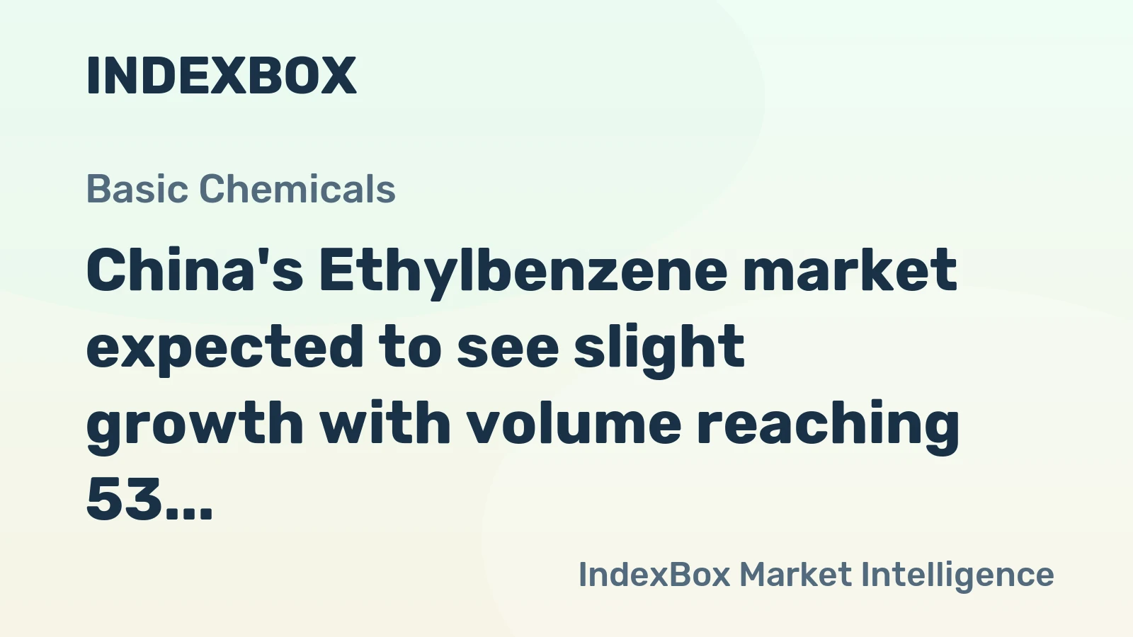 China's Ethylbenzene market expected to see slight growth with volume reaching 53 tons and value reaching $88K by 2035.
