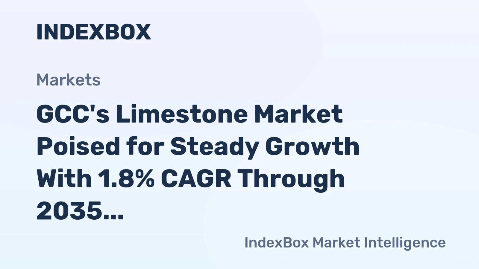 GCC's Limestone Market Poised for Steady Growth With 1.8% CAGR Through 2035