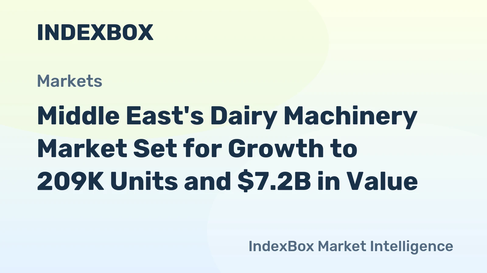 Middle East's Dairy Machinery Market Set for Growth to 209K Units and $7.2B in Value