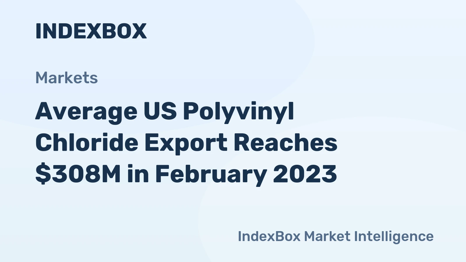 Average US Polyvinyl Chloride Export Reaches $308M in February 2023