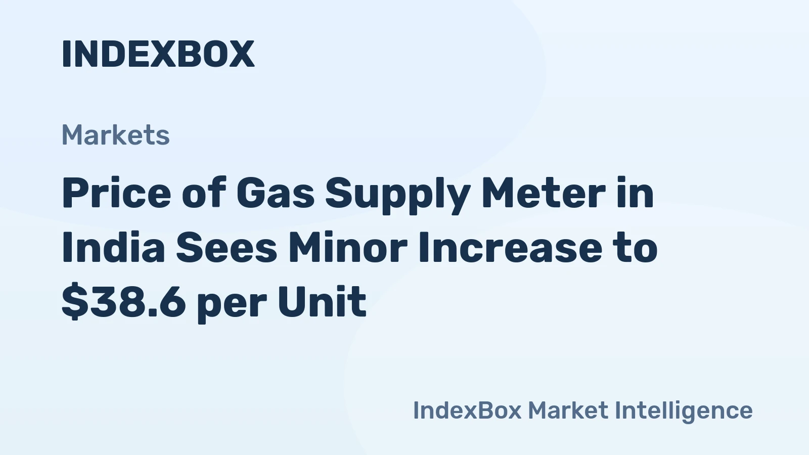 Price of Gas Supply Meter in India Sees Minor Increase to $38.6 per Unit