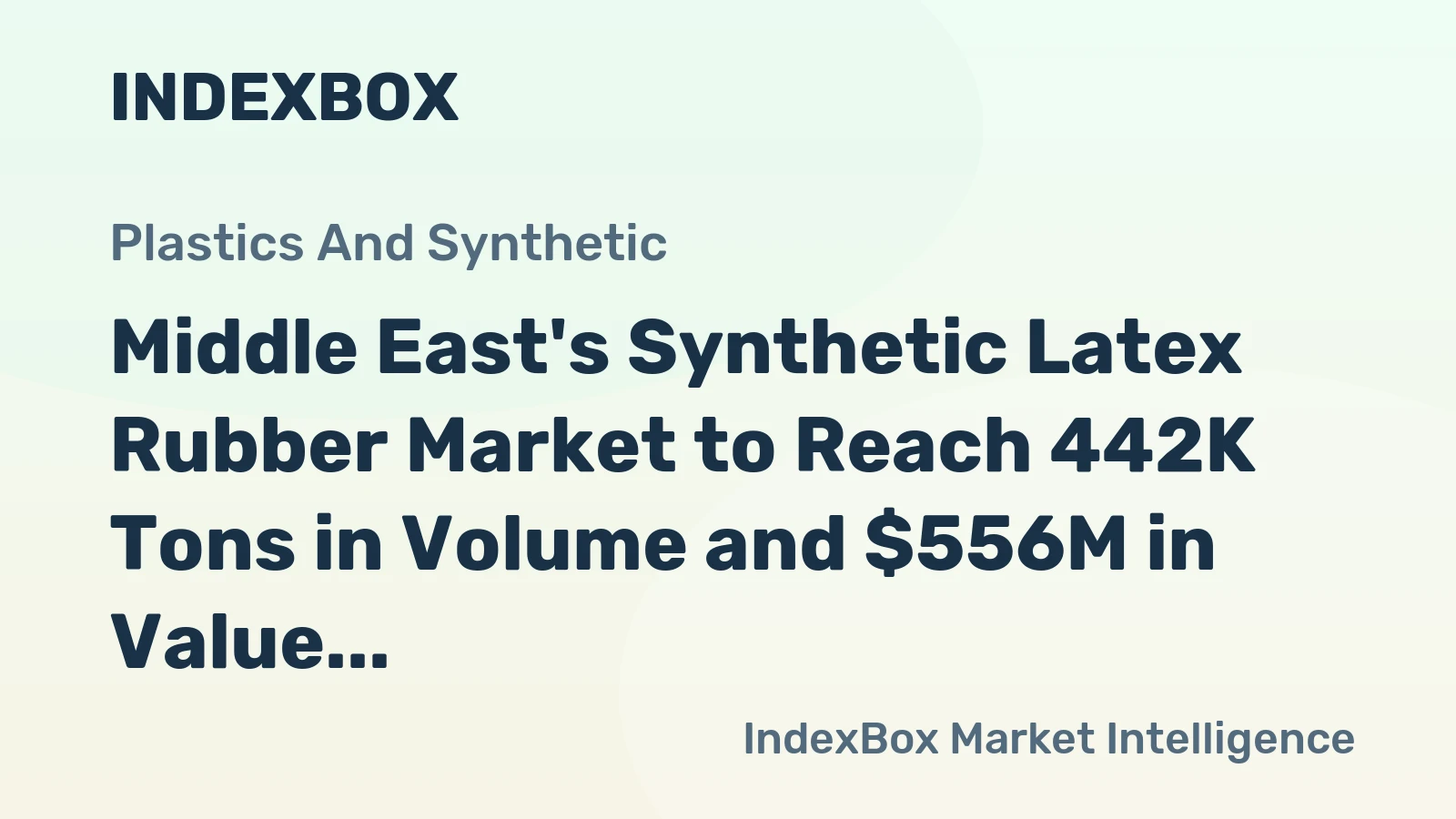 Middle East's Synthetic Latex Rubber Market to Reach 442K Tons in Volume and $556M in Value by 2035