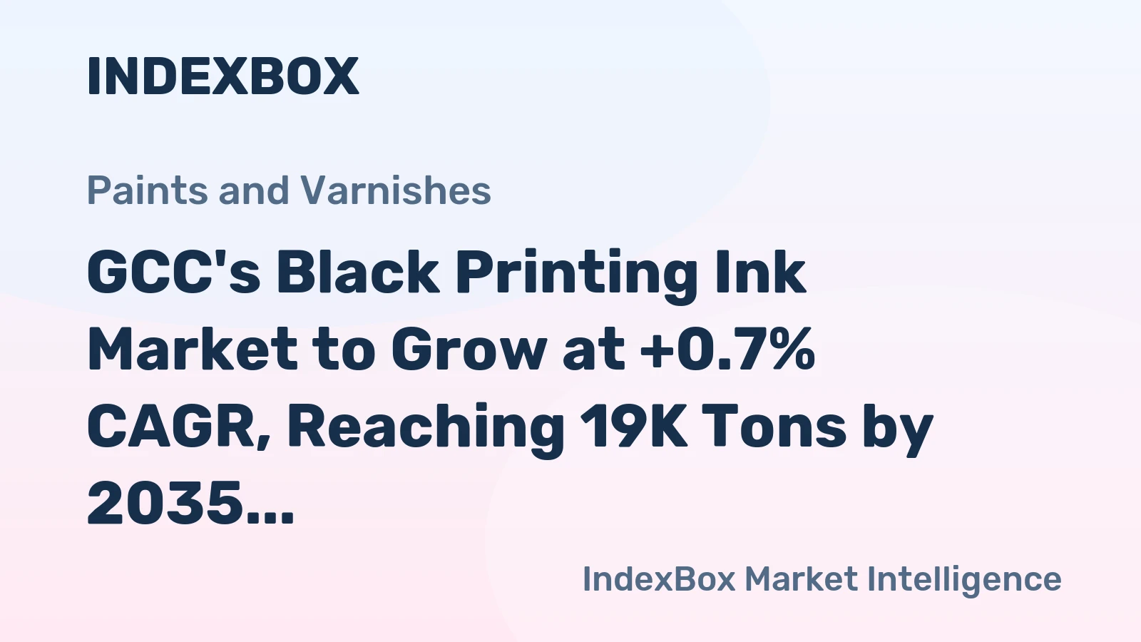 GCC's Black Printing Ink Market to Grow at +0.7% CAGR, Reaching 19K Tons by 2035