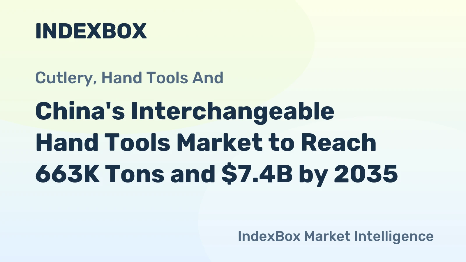 China's Interchangeable Hand Tools Market to Reach 663K Tons and $7.4B by 2035