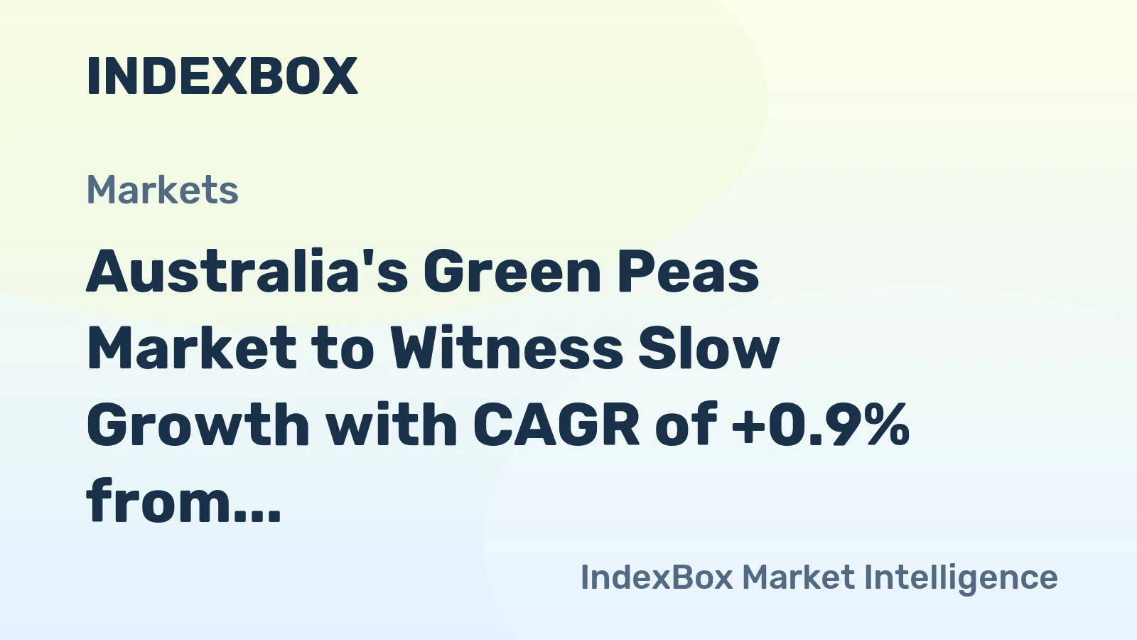 Australia's Green Peas Market to Witness Slow Growth with CAGR of +0.9% from 2024-2035