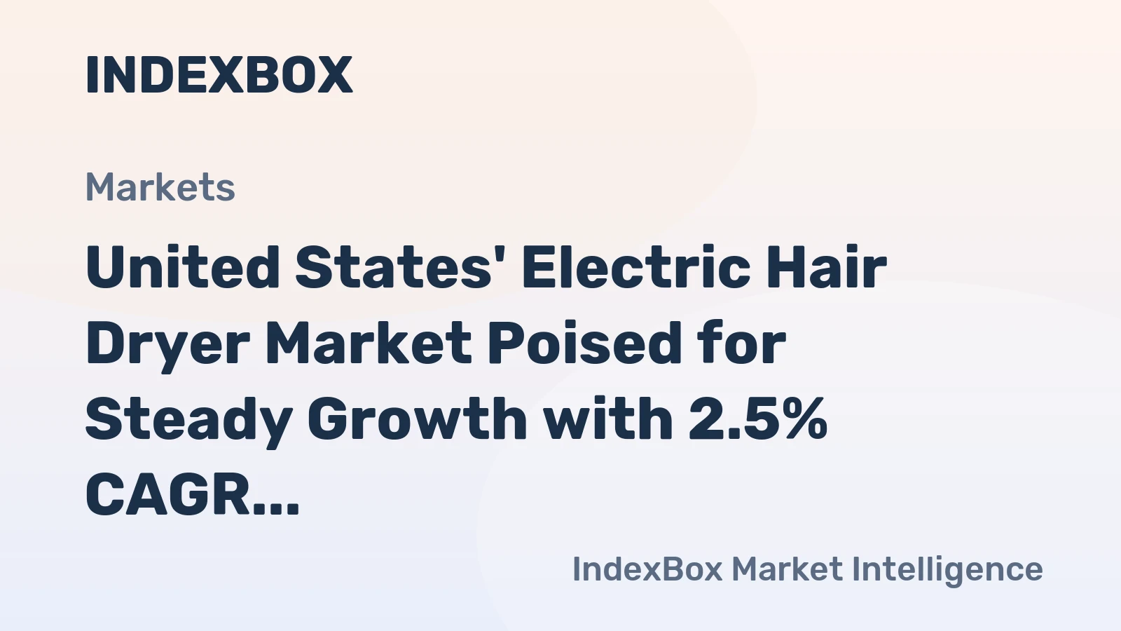 United States' Electric Hair Dryer Market Poised for Steady Growth with 2.5% CAGR in Value