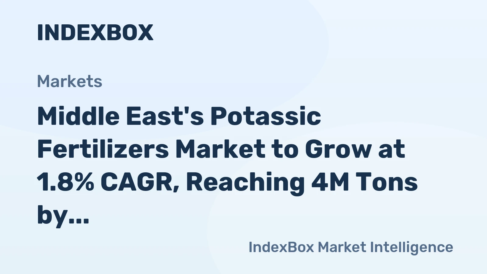 Middle East's Potassic Fertilizers Market to Grow at 1.8% CAGR, Reaching 4M Tons by 2035