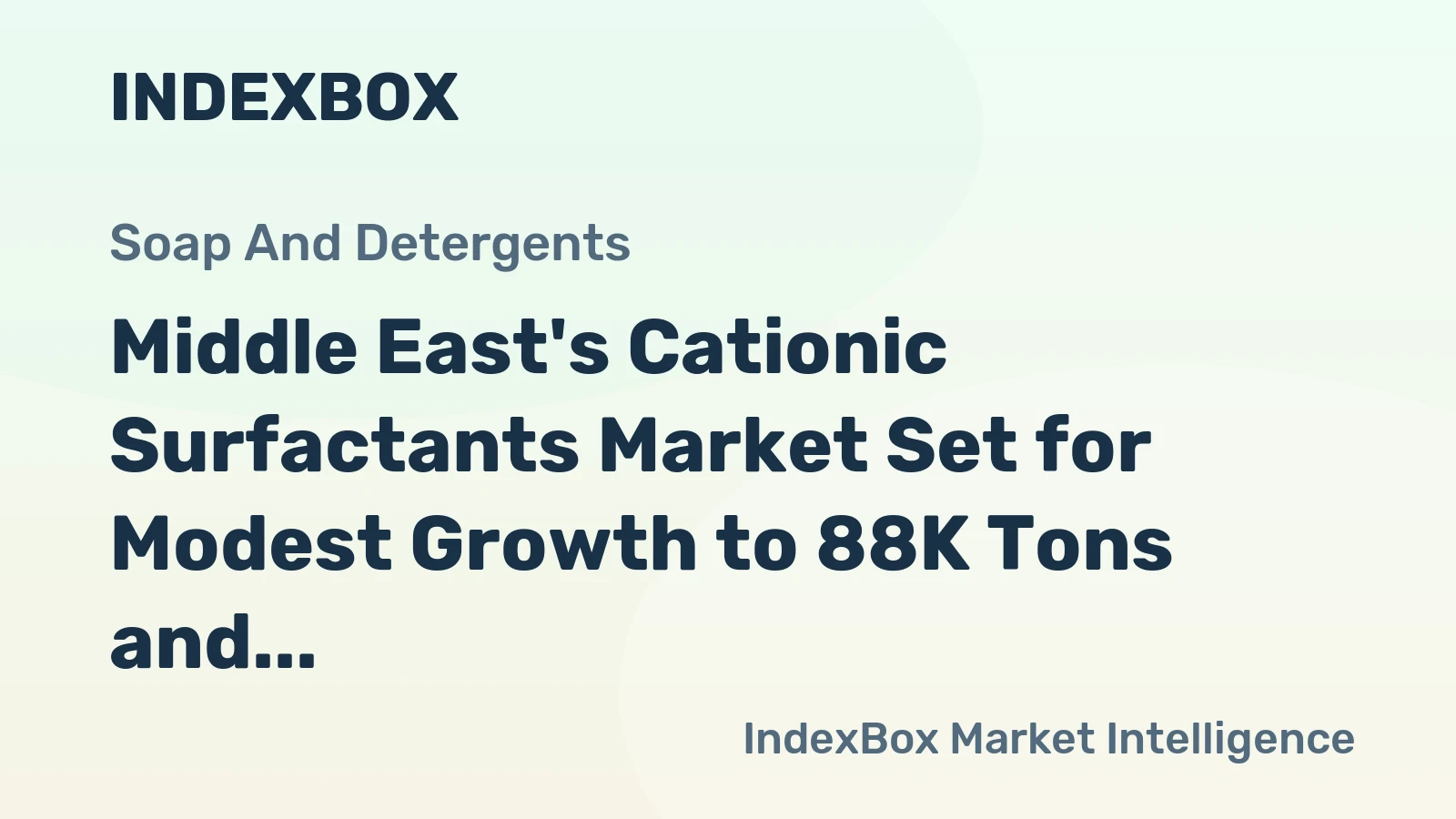 Middle East's Cationic Surfactants Market Set for Modest Growth to 88K Tons and $208M by 2035