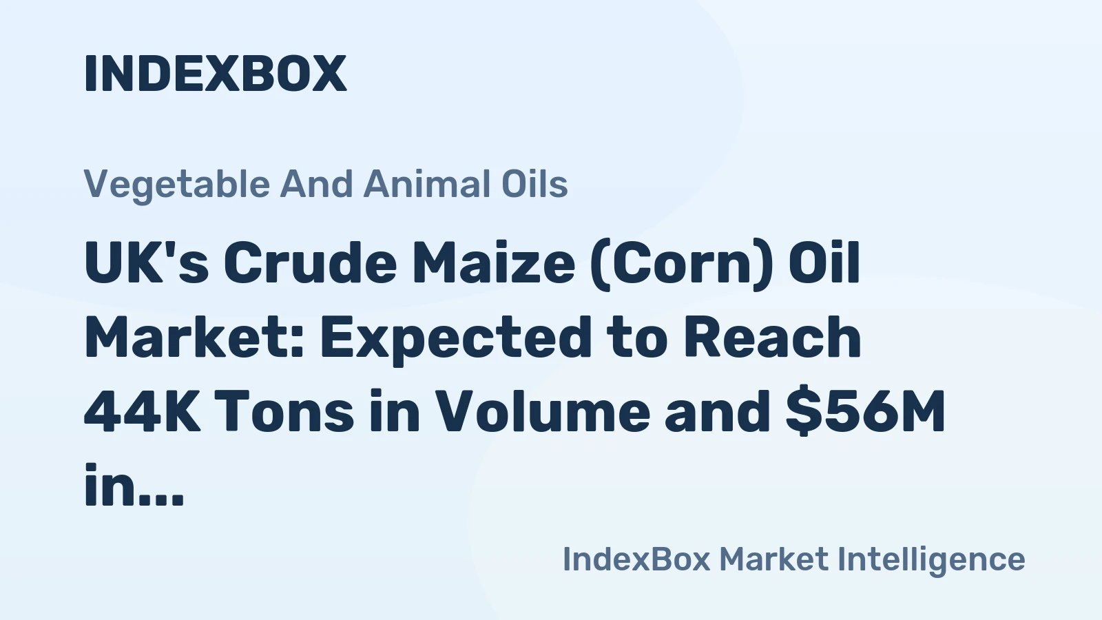 UK's Crude Maize (Corn) Oil Market: Expected to Reach 44K Tons in Volume and $56M in Value by 2035