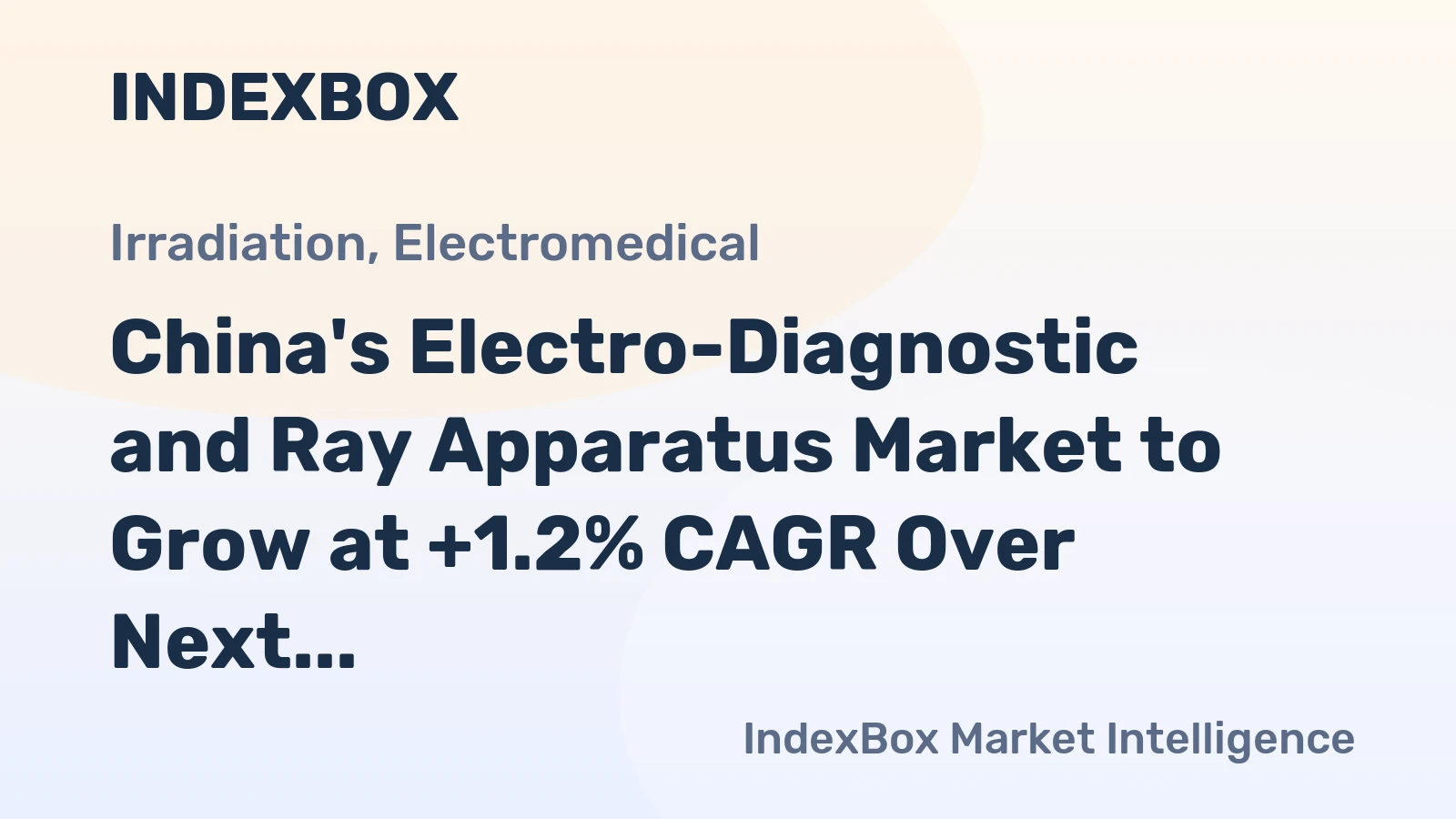 China's Electro-Diagnostic and Ray Apparatus Market to Grow at +1.2% CAGR Over Next Decade