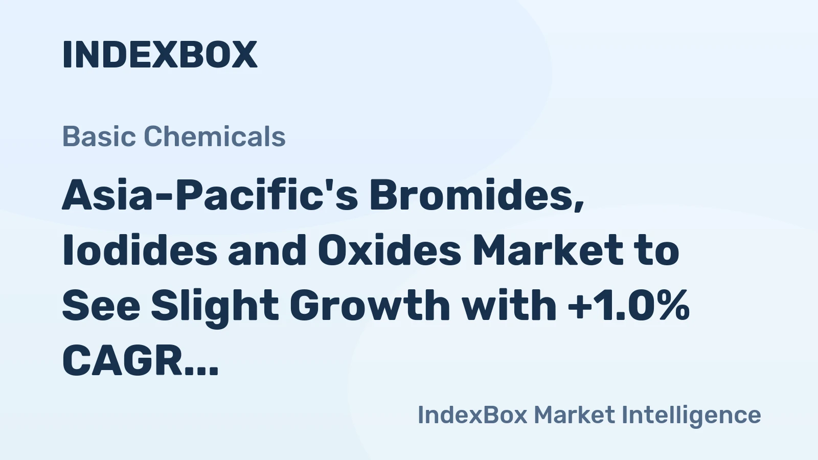 Asia-Pacific's Bromides, Iodides and Oxides Market to See Slight Growth with +1.0% CAGR, Reaching $1.6B by 2035