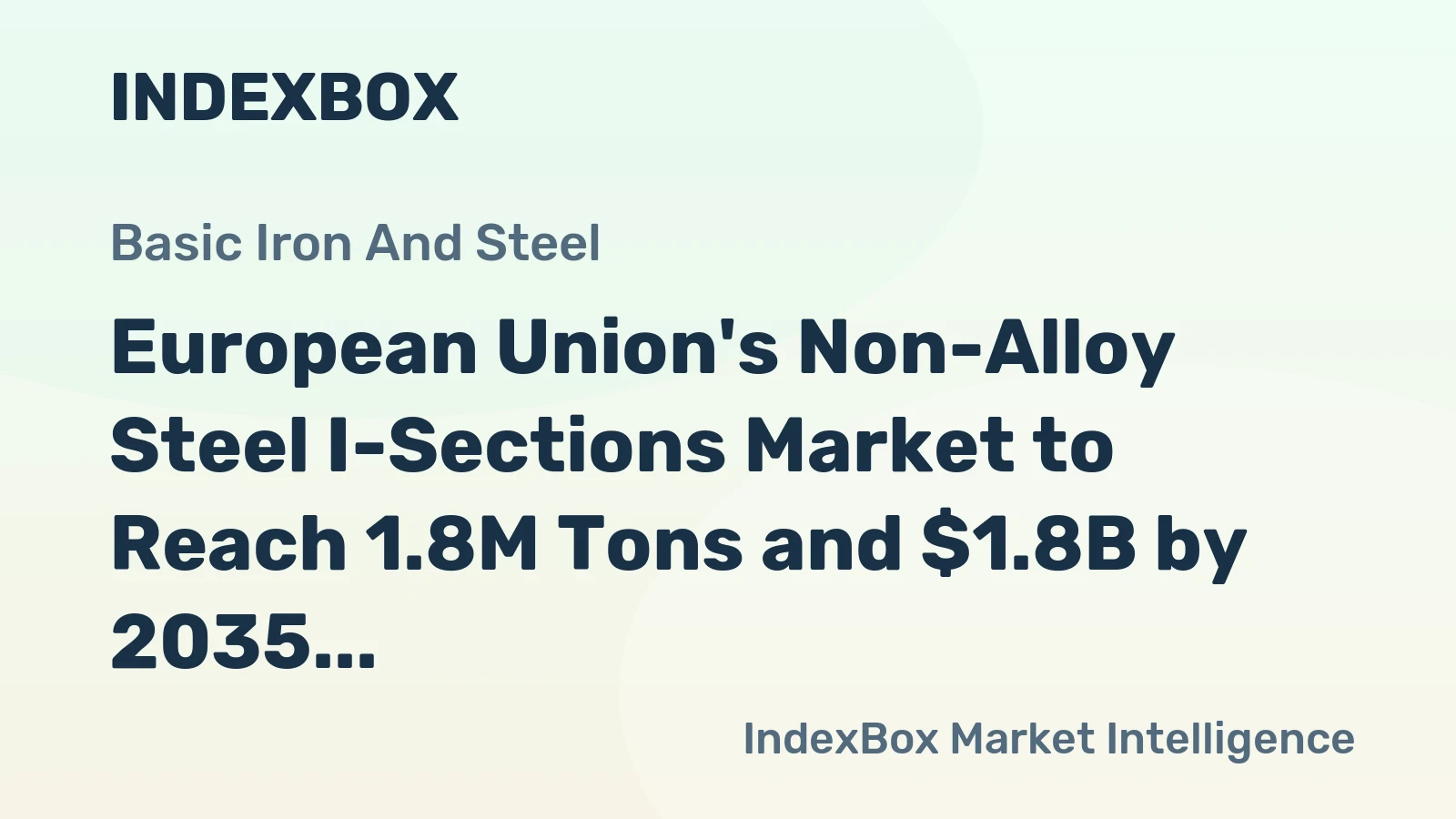 European Union's Non-Alloy Steel I-Sections Market to Reach 1.8M Tons and $1.8B by 2035