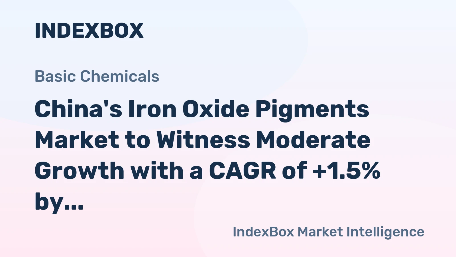 China's Iron Oxide Pigments Market to Witness Moderate Growth with a CAGR of +1.5% by 2035