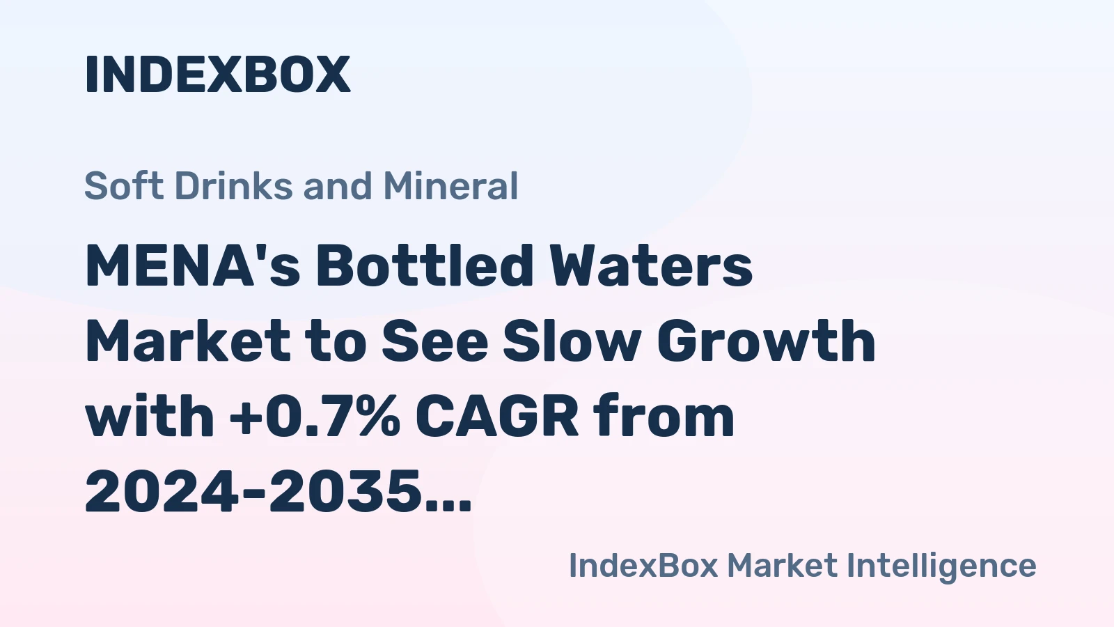 MENA's Bottled Waters Market to See Slow Growth with +0.7% CAGR from 2024-2035