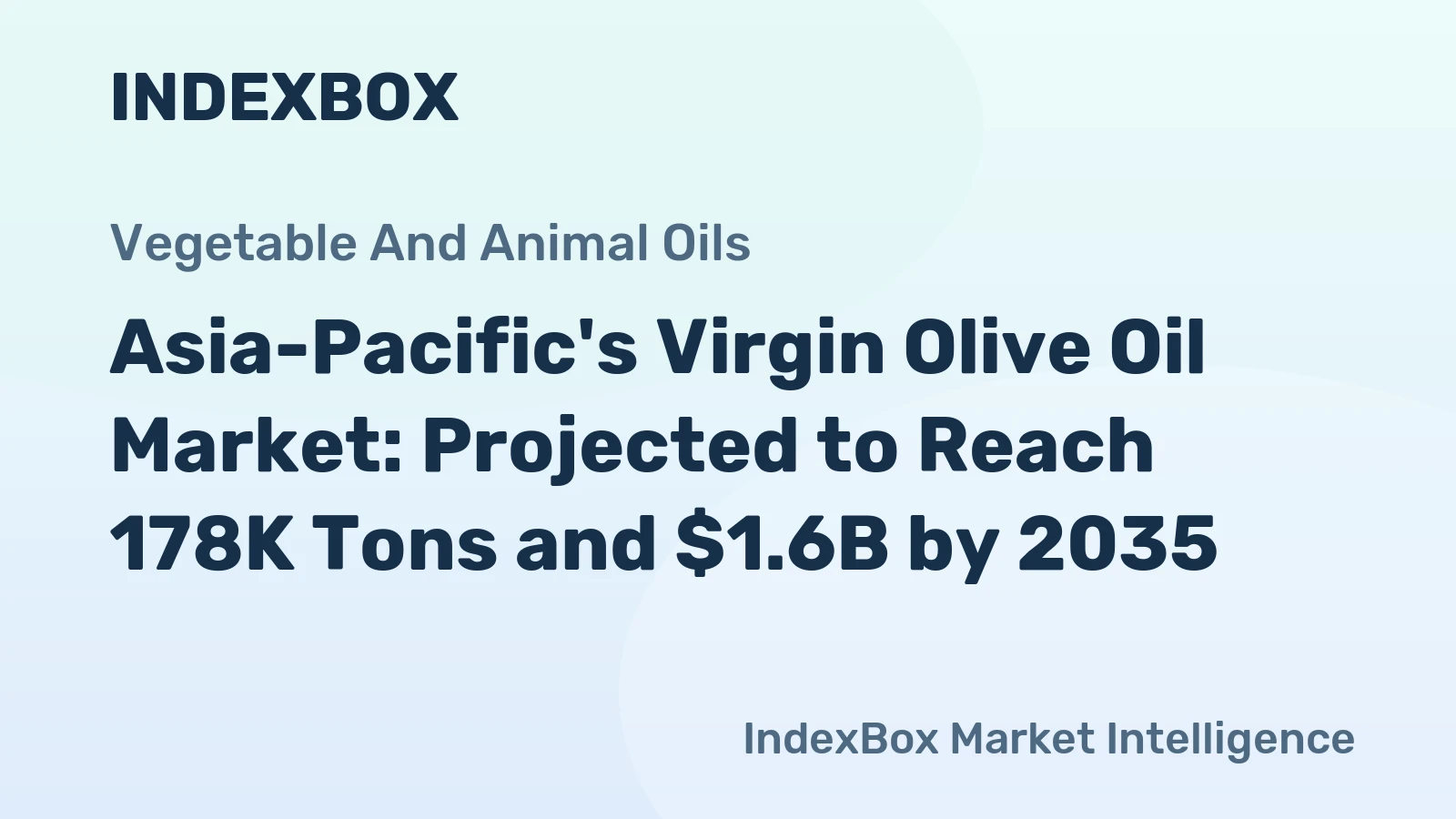 Asia-Pacific's Virgin Olive Oil Market: Projected to Reach 178K Tons and $1.6B by 2035