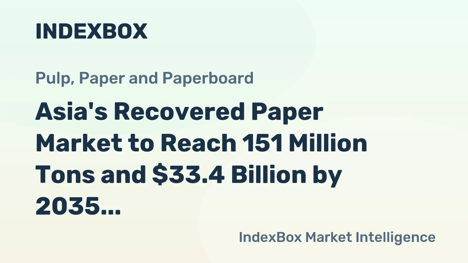 Asia's Recovered Paper Market to Reach 151 Million Tons and $33.4 Billion by 2035
