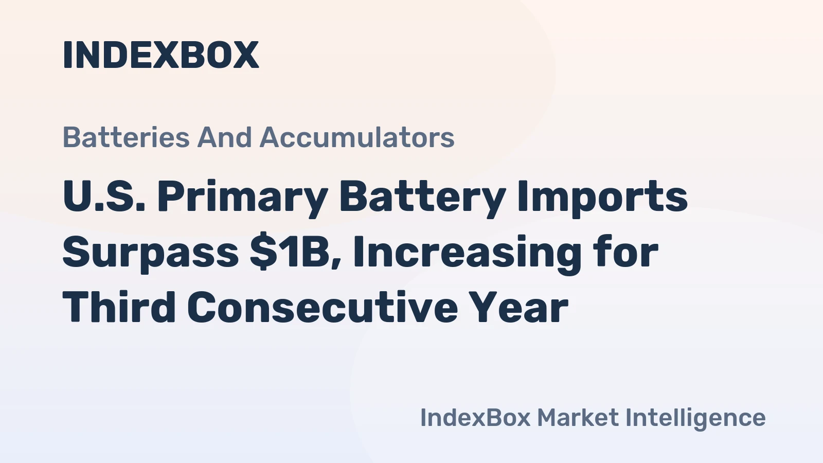U.S. Primary Battery Imports Surpass $1B, Increasing for Third Consecutive Year