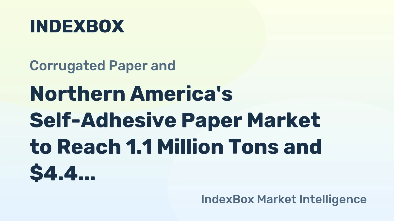 Northern America's Self-Adhesive Paper Market to Reach 1.1 Million Tons and $4.4 Billion