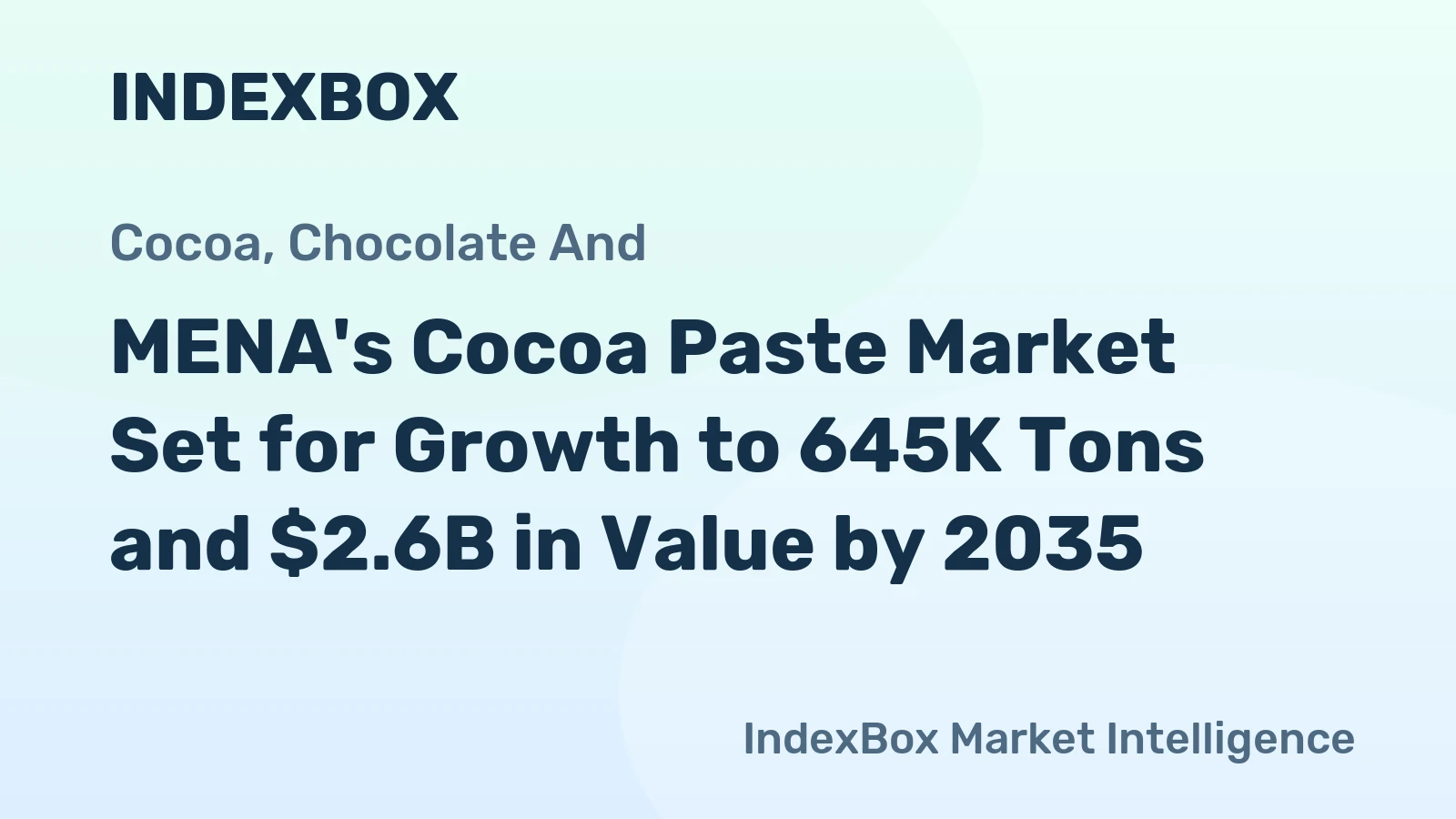 MENA's Cocoa Paste Market Set for Growth to 645K Tons and $2.6B in Value by 2035