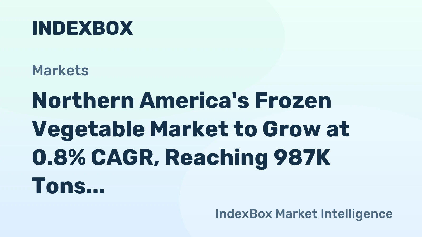 Northern America's Frozen Vegetable Market to Grow at 0.8% CAGR, Reaching 987K Tons by 2035
